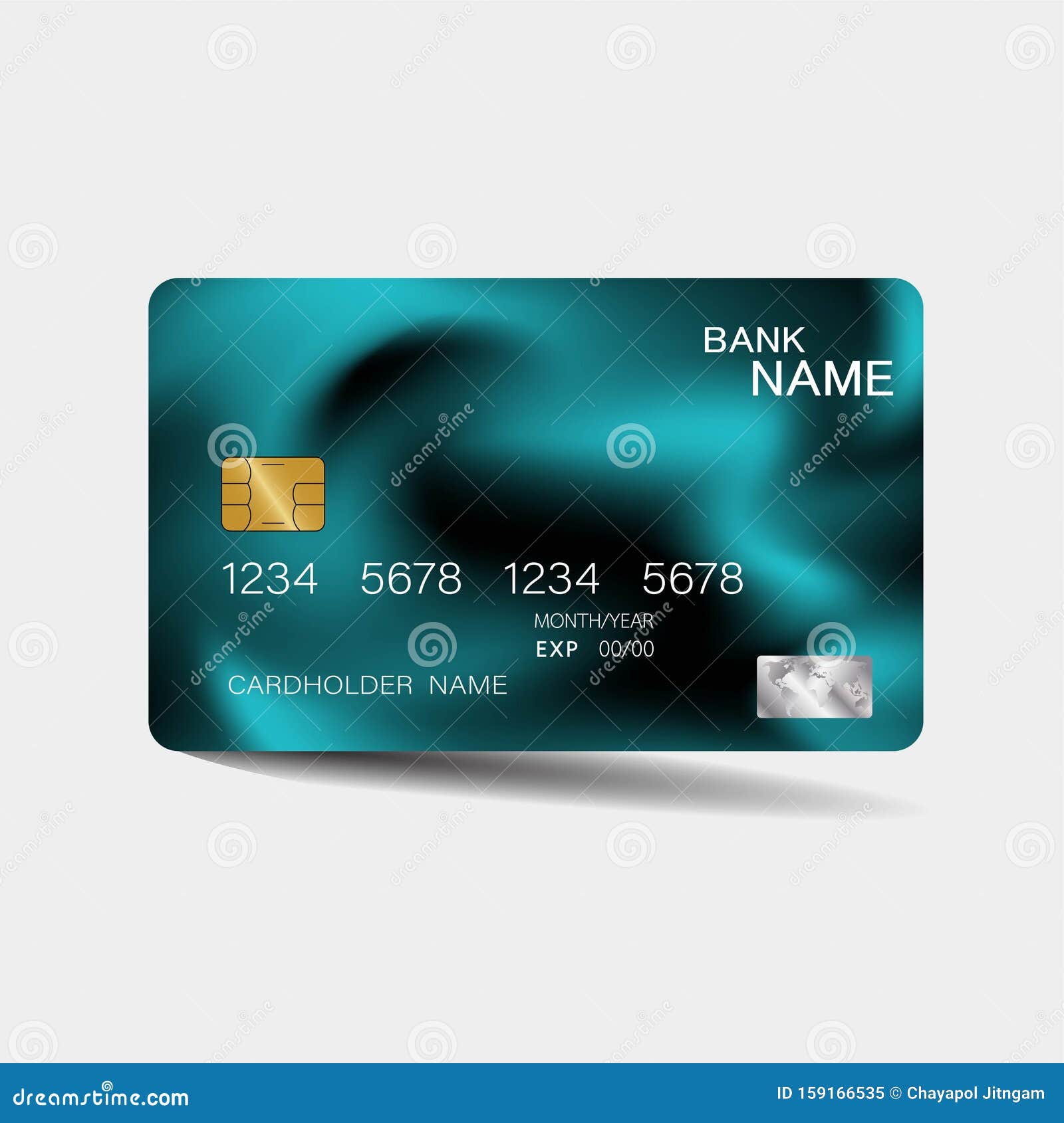 Credit Card. with Blue Elements Desing. and Inspiration from Abstract ...