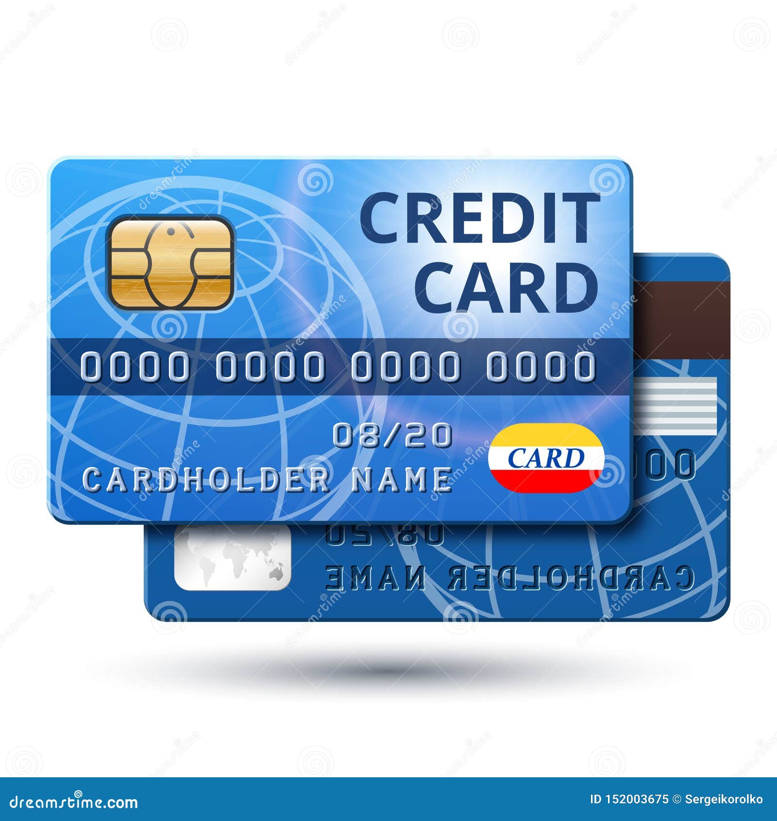 Credit Card from Both Sides, Vector Illustration Stock Vector ...