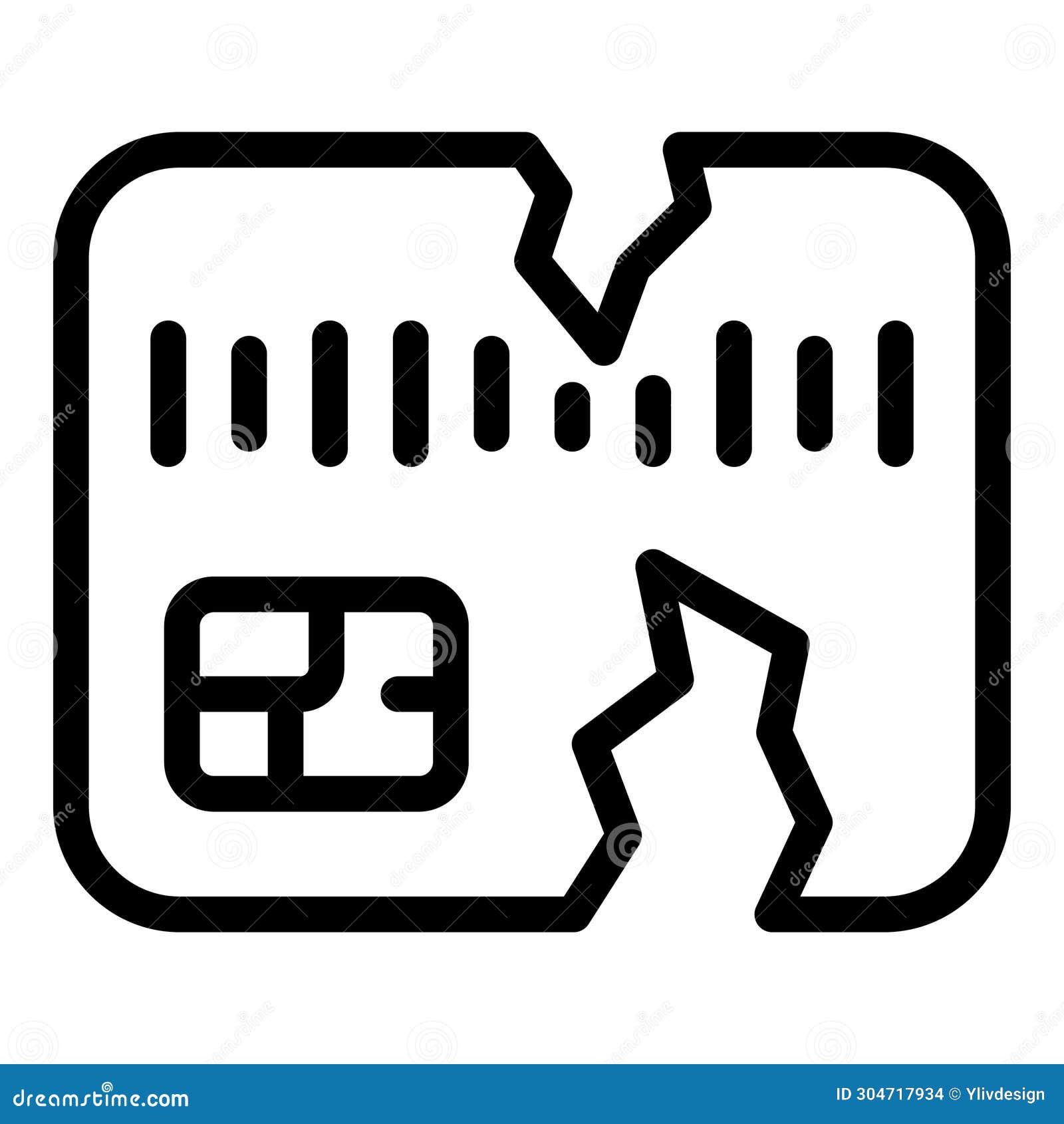 Credit Card Broken Icon Outline Vector. Entry Passcode Stock Photo ...