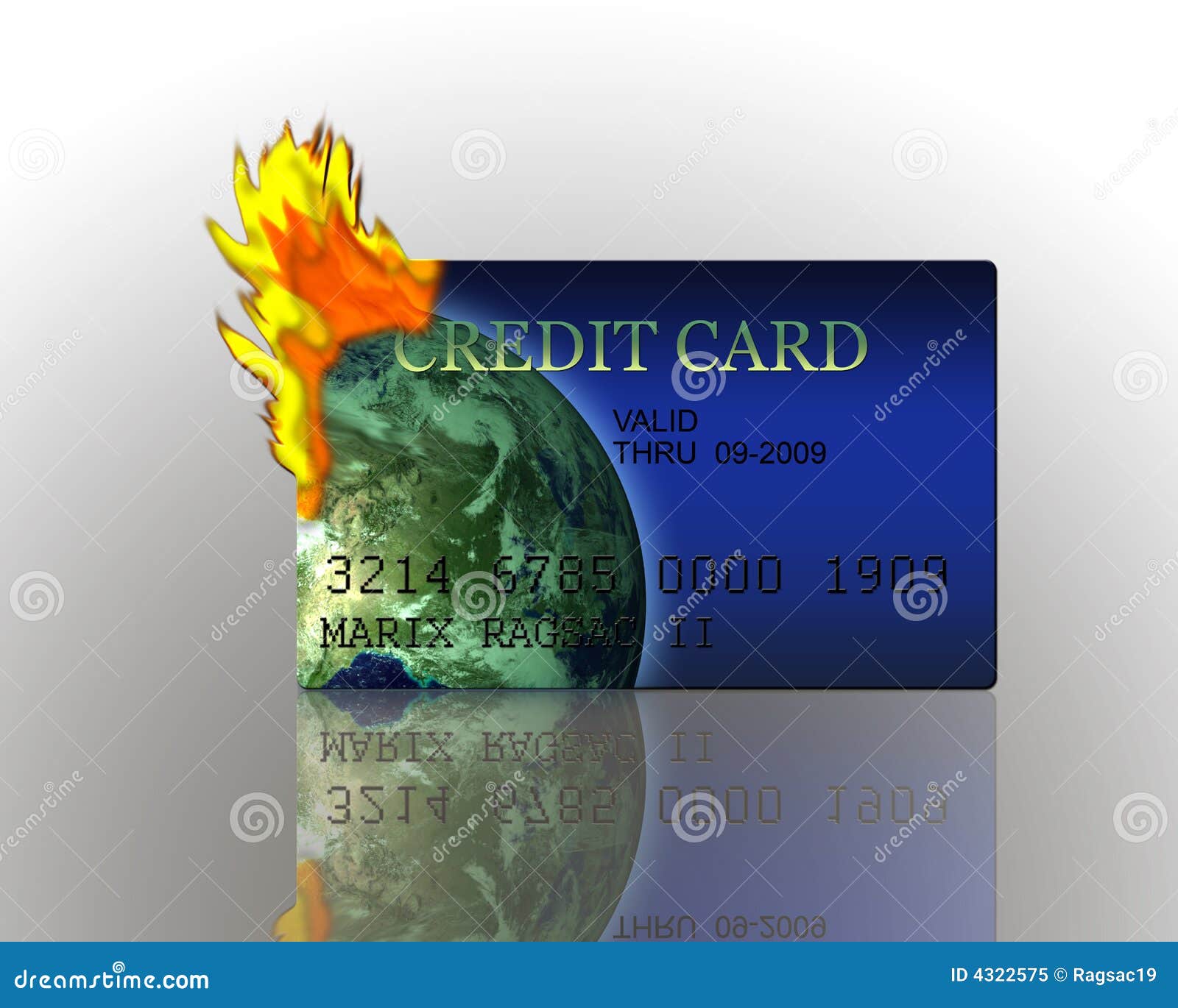Credit Card Burning stock illustration. Illustration of problem - 4322575