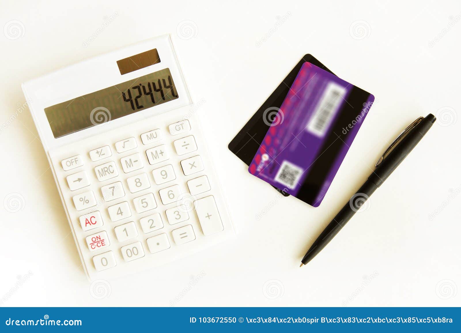 Credit Card with Calculator on Table Stock Photo - Image of calculating ...