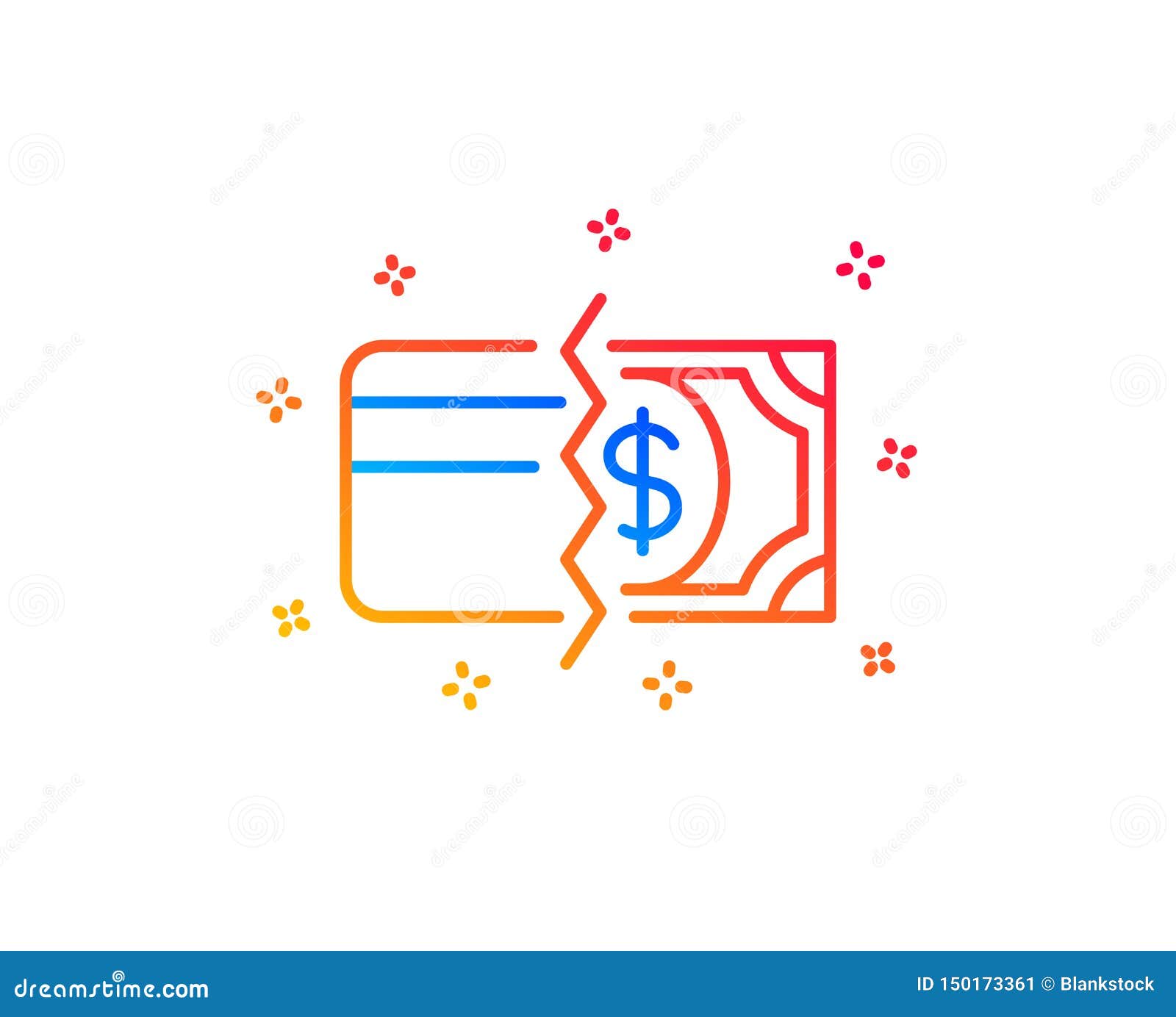 Credit Card or Cash Line Icon. Payment Methods Sign. Vector Stock ...