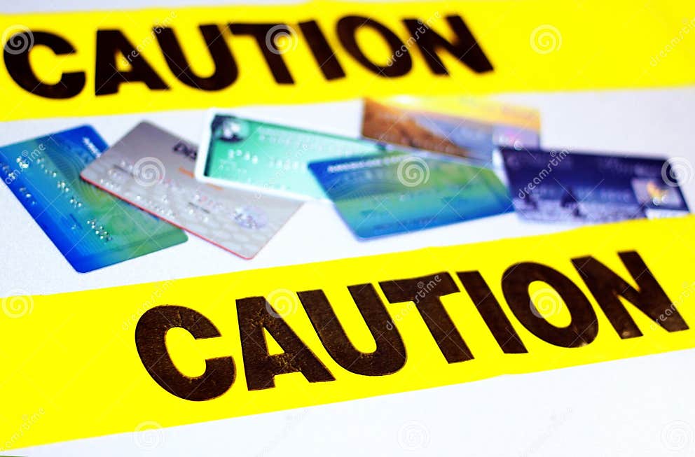 Credit Card Caution stock photo. Image of banking, american - 14472766