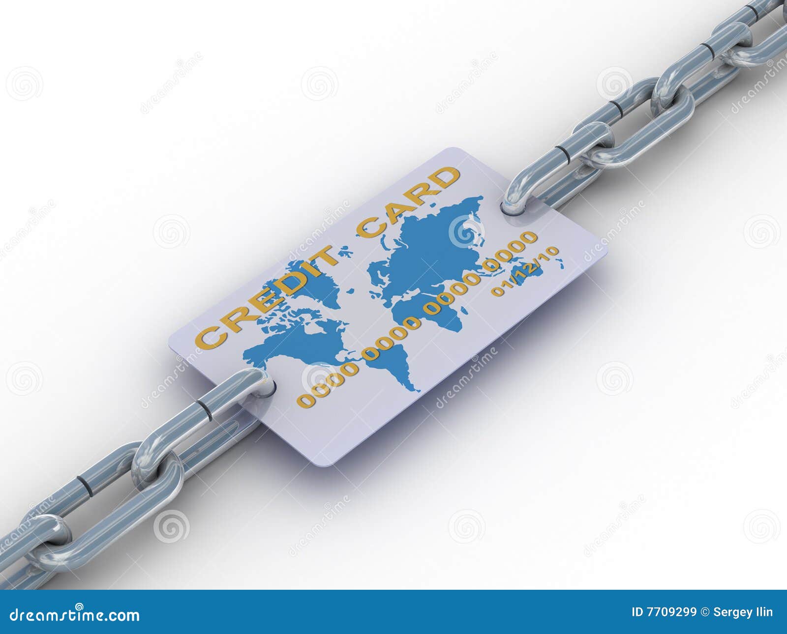 Credit card on a chain. stock illustration. Illustration of connection ...