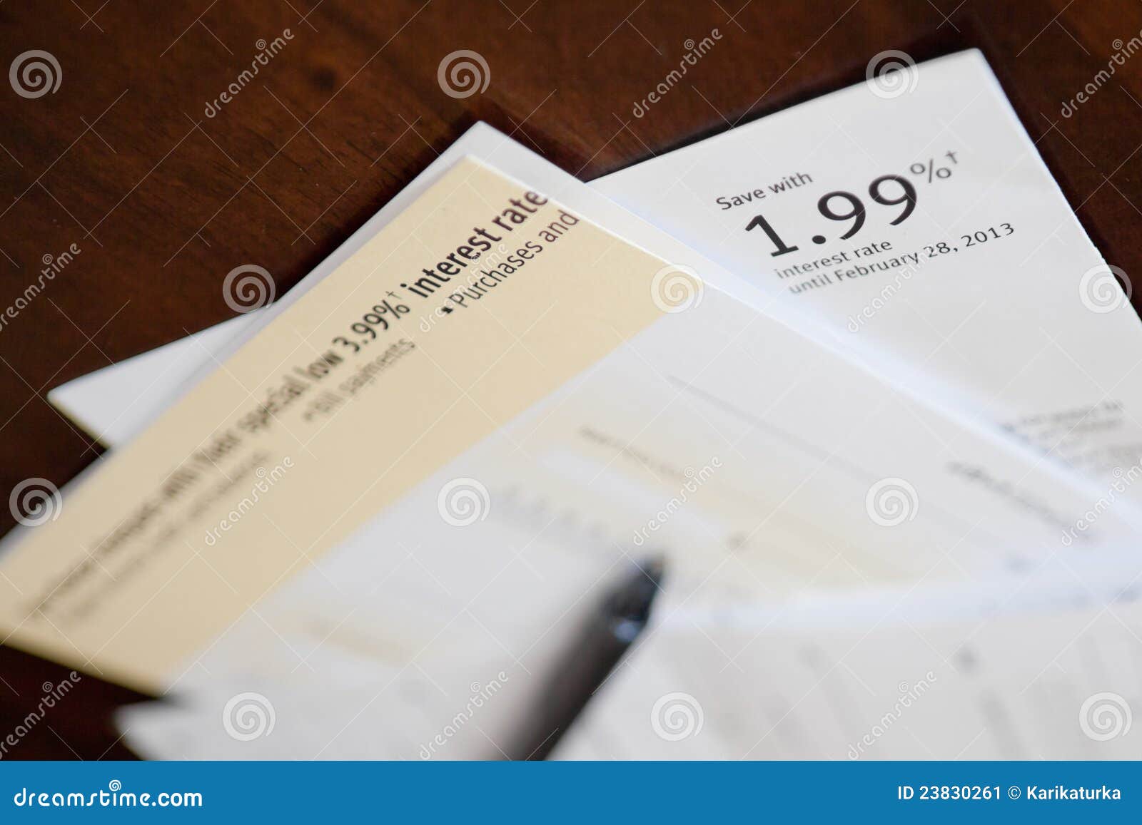 Credit card cheque stock image. Image of horizontal, papers - 23830261