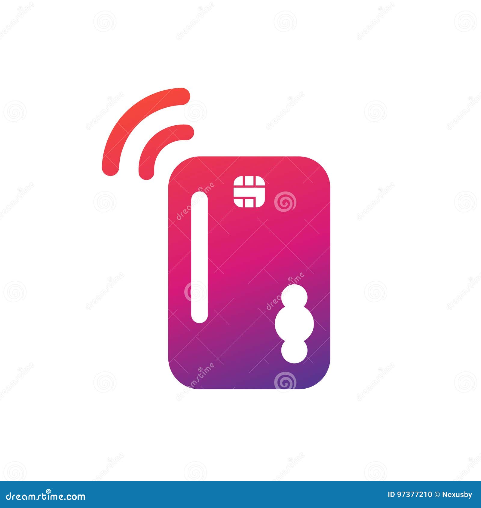 Credit Card with Chip Icon on White Stock Vector - Illustration of ...