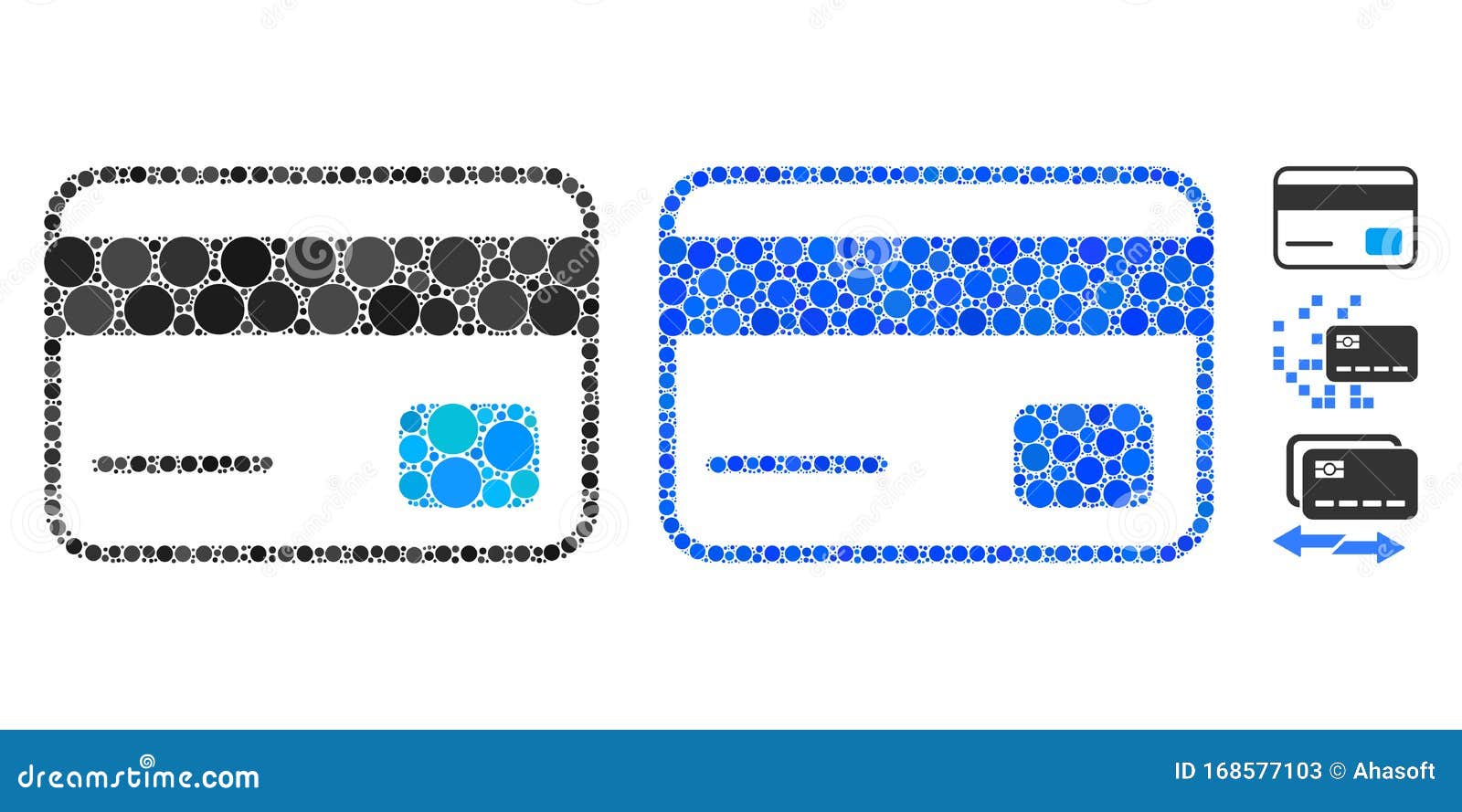 Credit Card Composition Icon of Circle Dots Stock Vector - Illustration ...