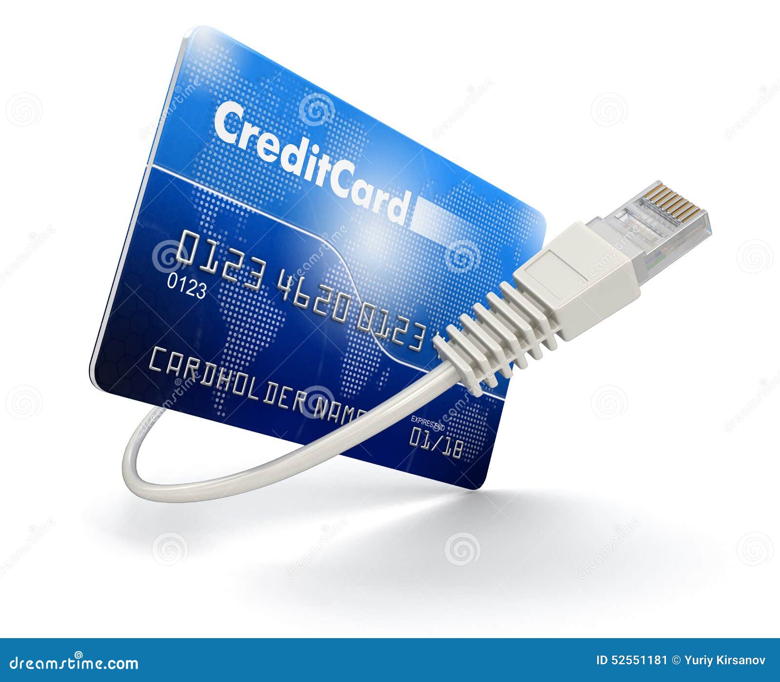 Credit Card and Computer Cable (clipping Path Included) Stock ...