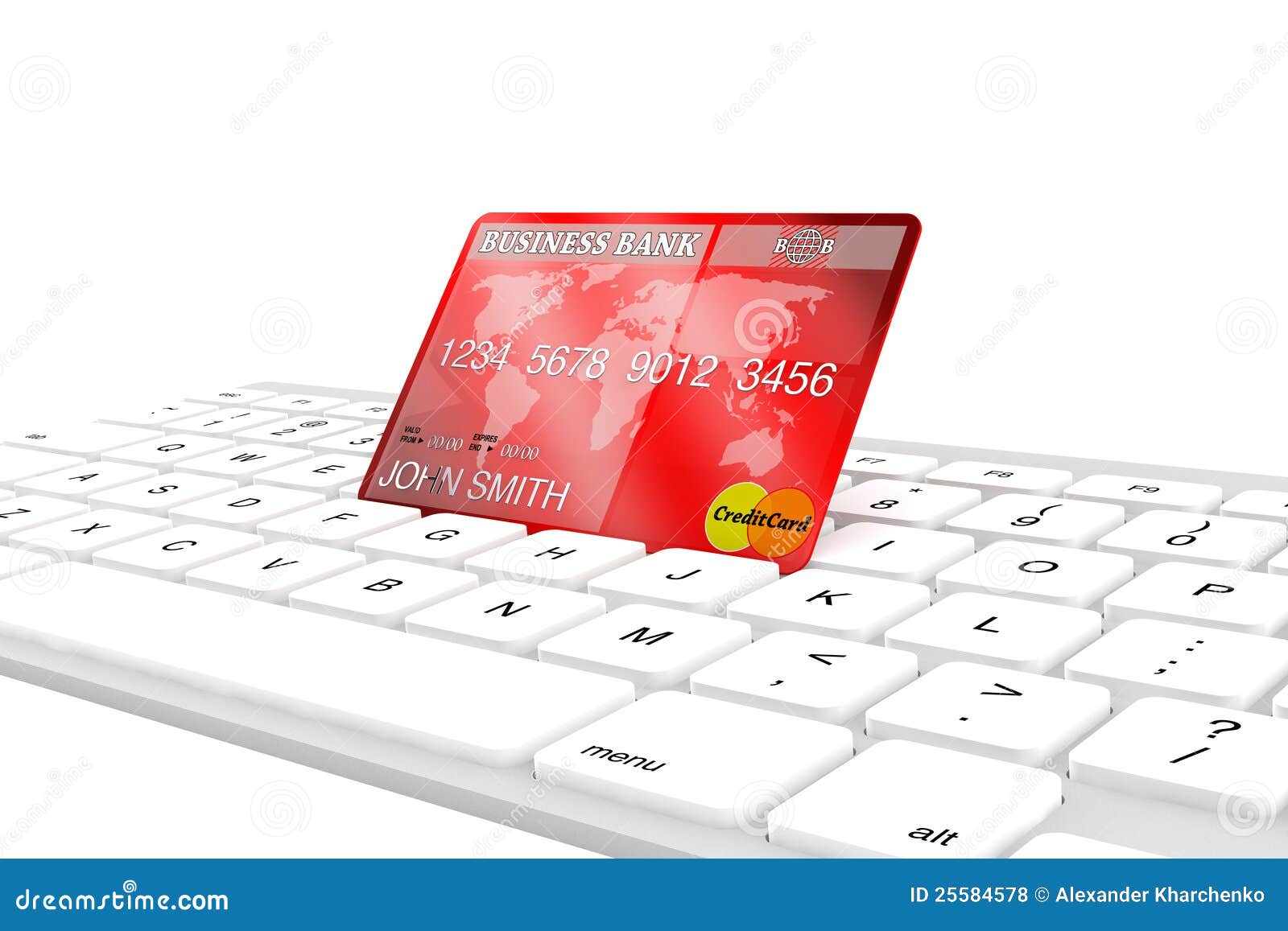 Credit Card with Computer Keyboard Stock Illustration - Illustration of ...