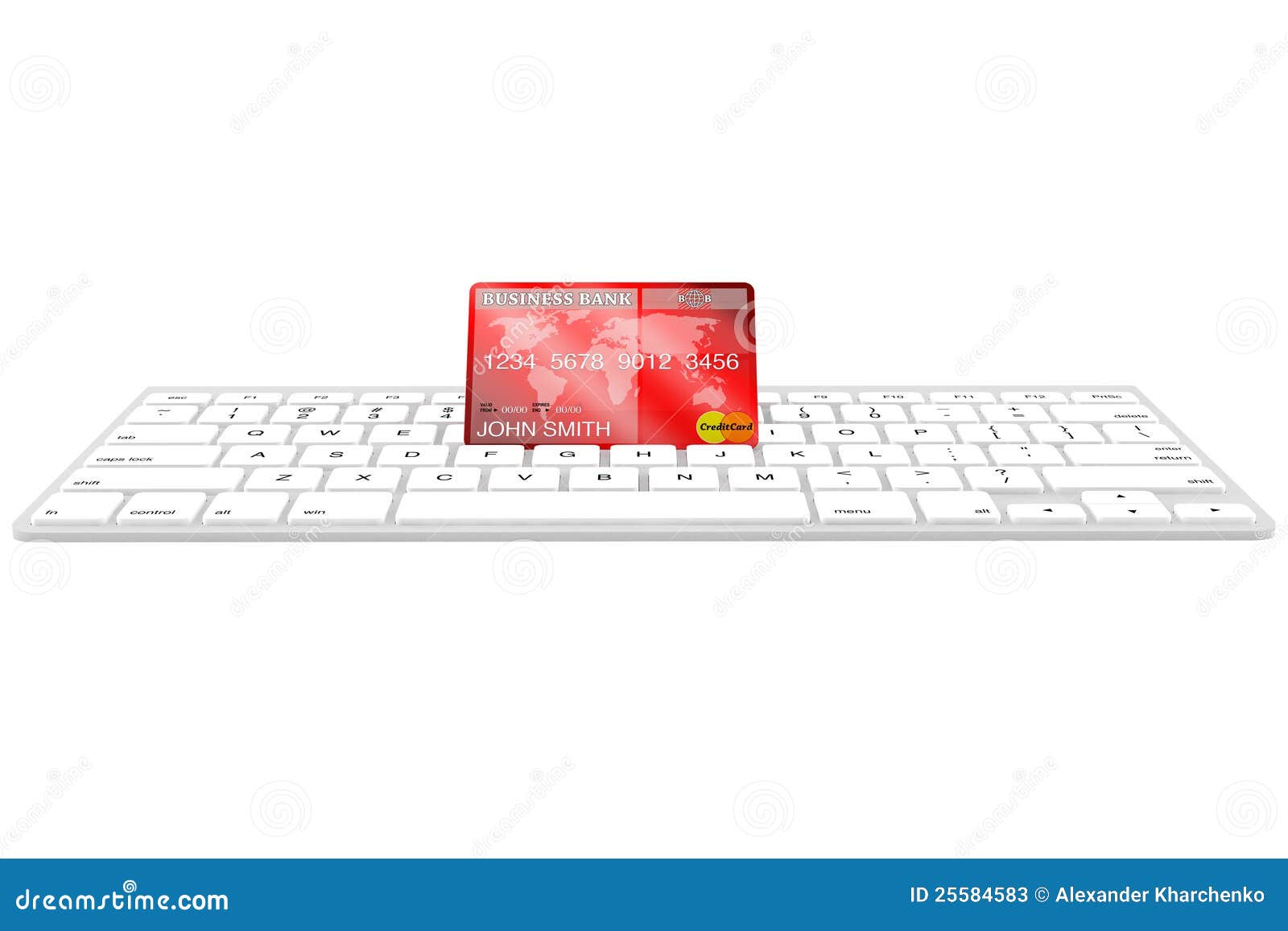 Credit Card with Computer Keyboard Stock Illustration - Illustration of ...