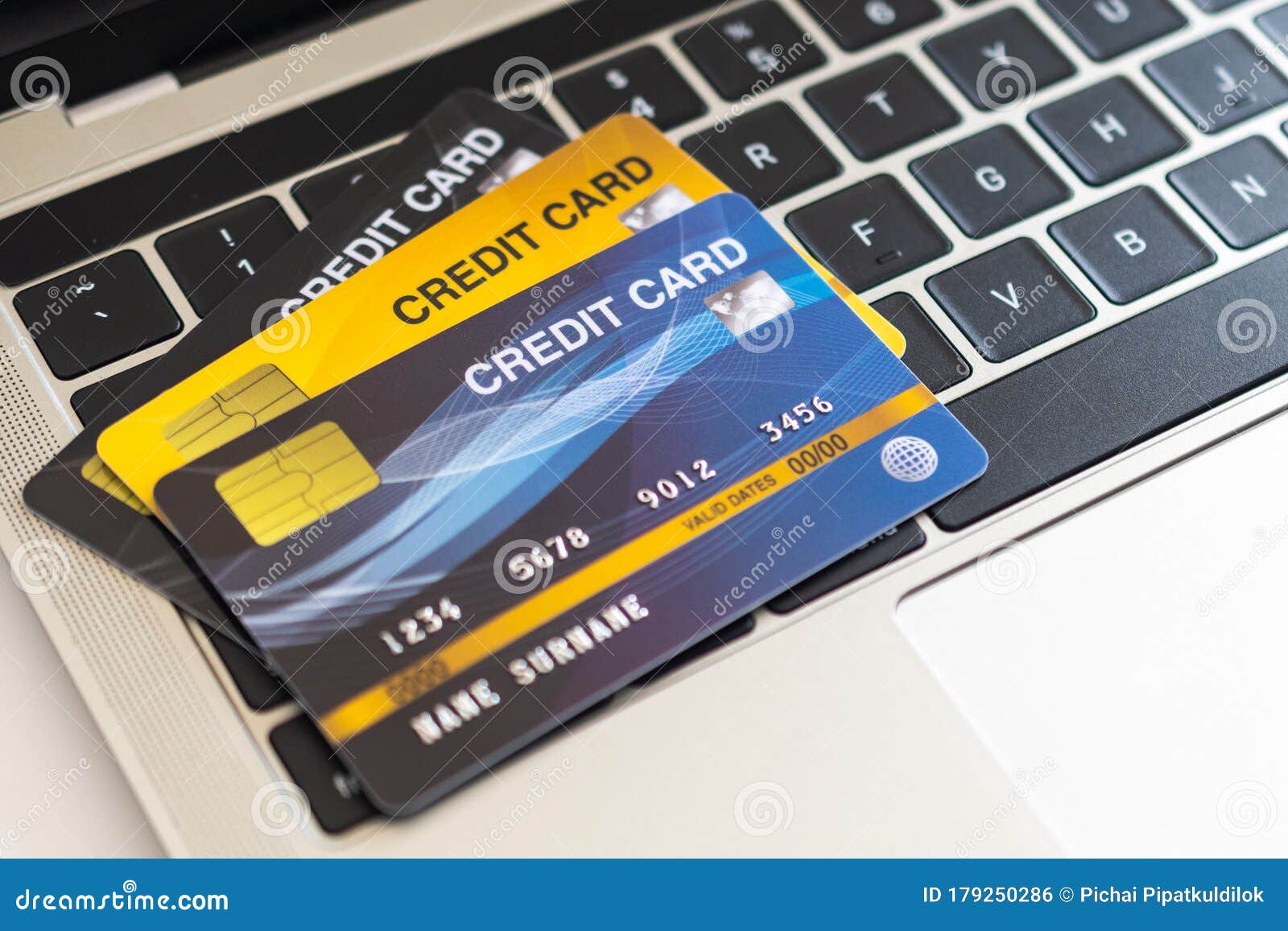 Credit Card on a Computer Keyboard. Internet Purchase Concept Stock ...