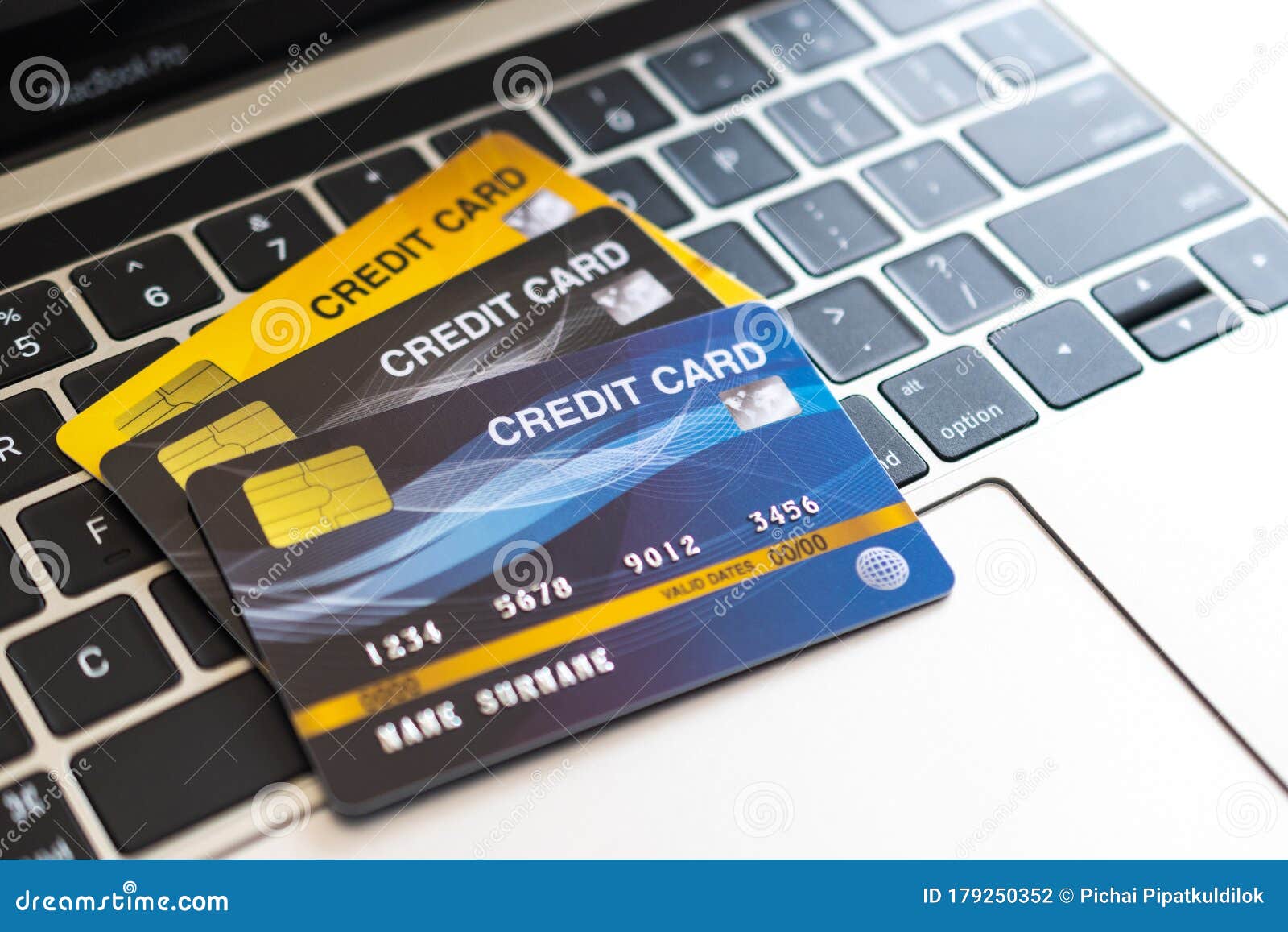 Credit Card on a Computer Keyboard. Internet Purchase Concept Stock ...