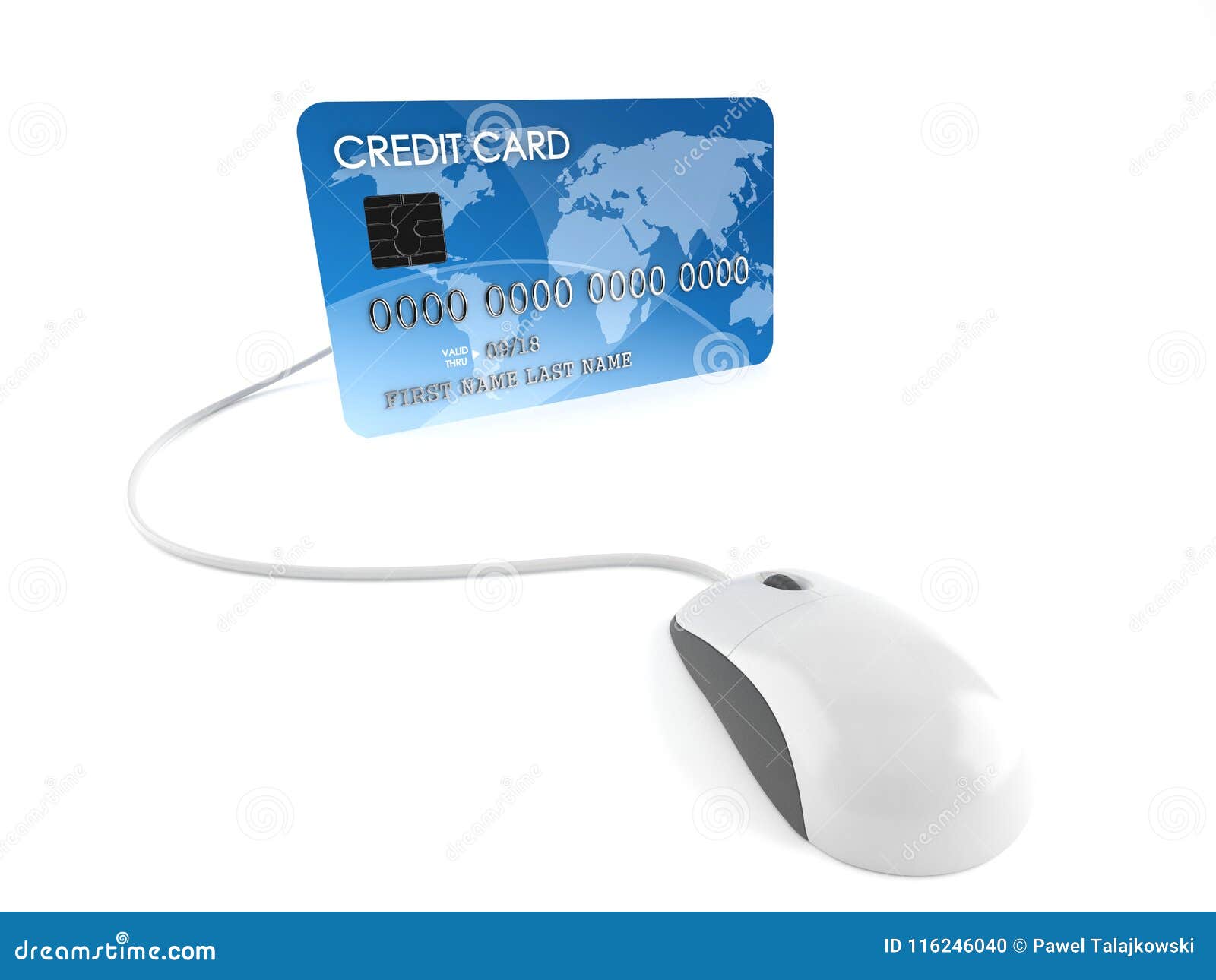 Credit Card with Computer Mouse Stock Illustration - Illustration of ...