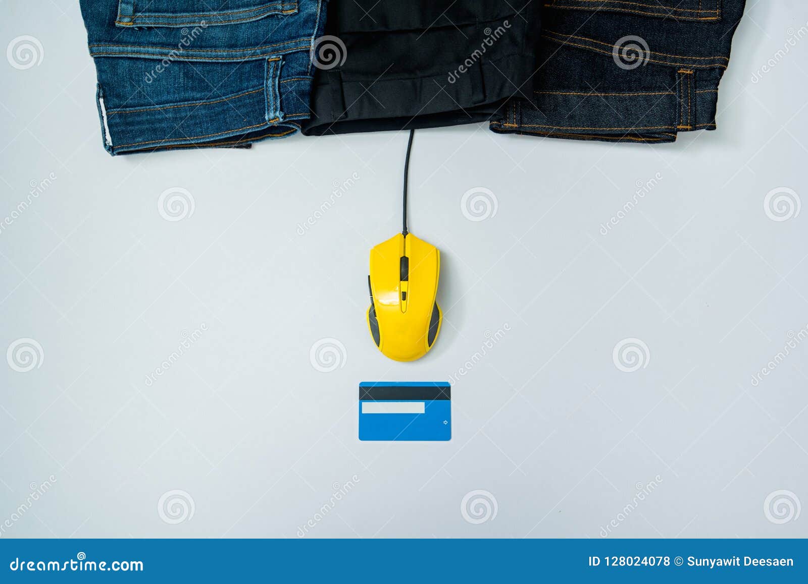 Credit Card Computer Mouse Online Shopping Concept Isolated Whit Stock ...
