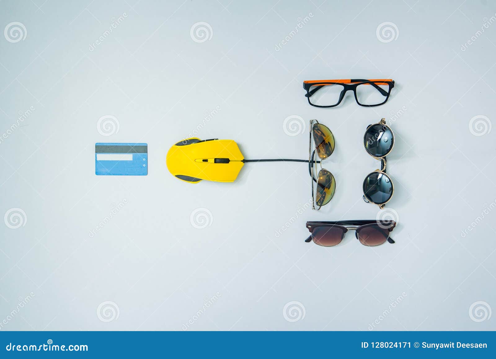 Credit Card Computer Mouse Online Shopping Concept Isolated Whit Stock ...