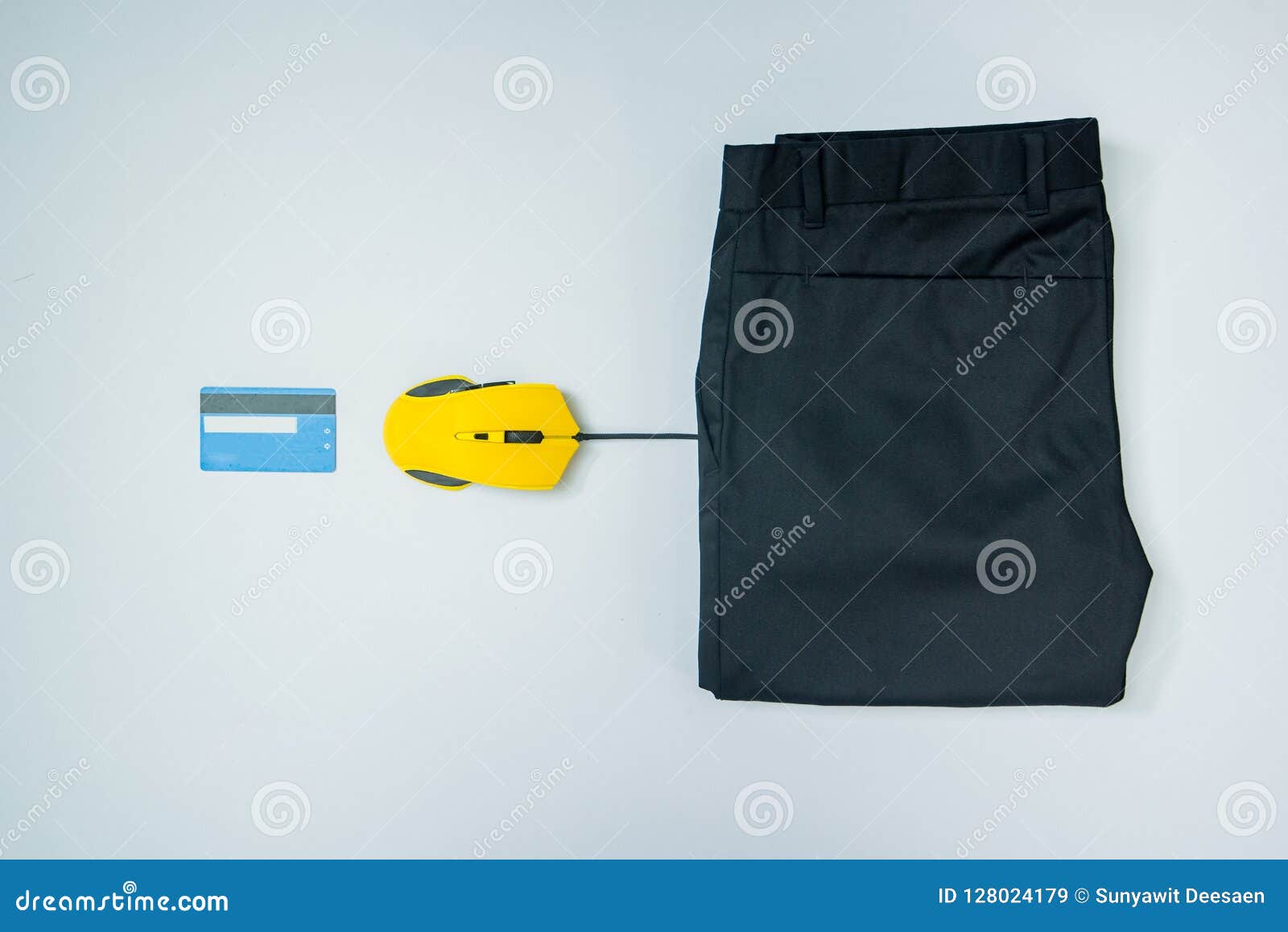 Credit Card Computer Mouse Online Shopping Concept Isolated Whit Stock ...