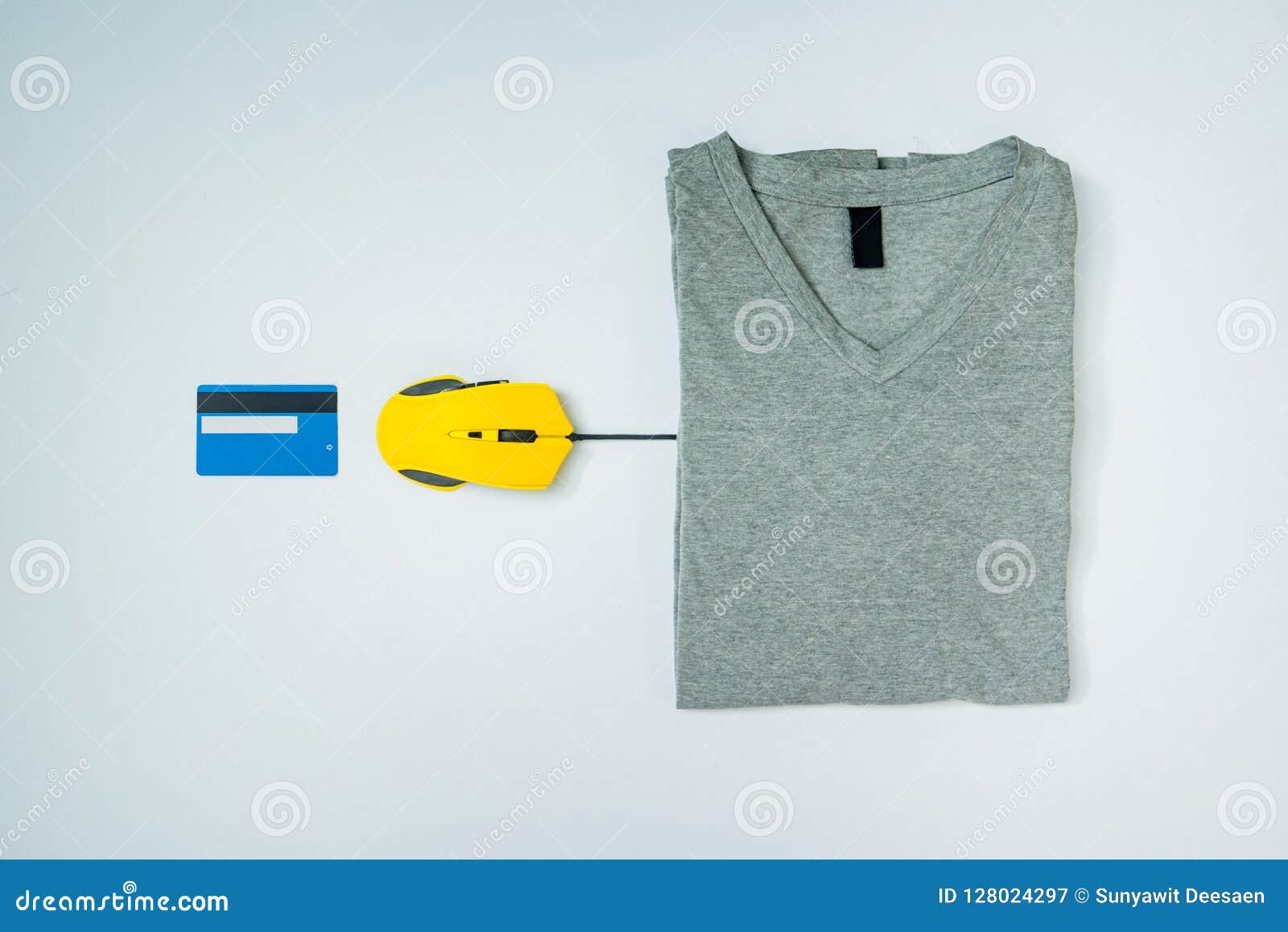 Credit Card Computer Mouse Online Shopping Concept Isolated Whit Stock ...