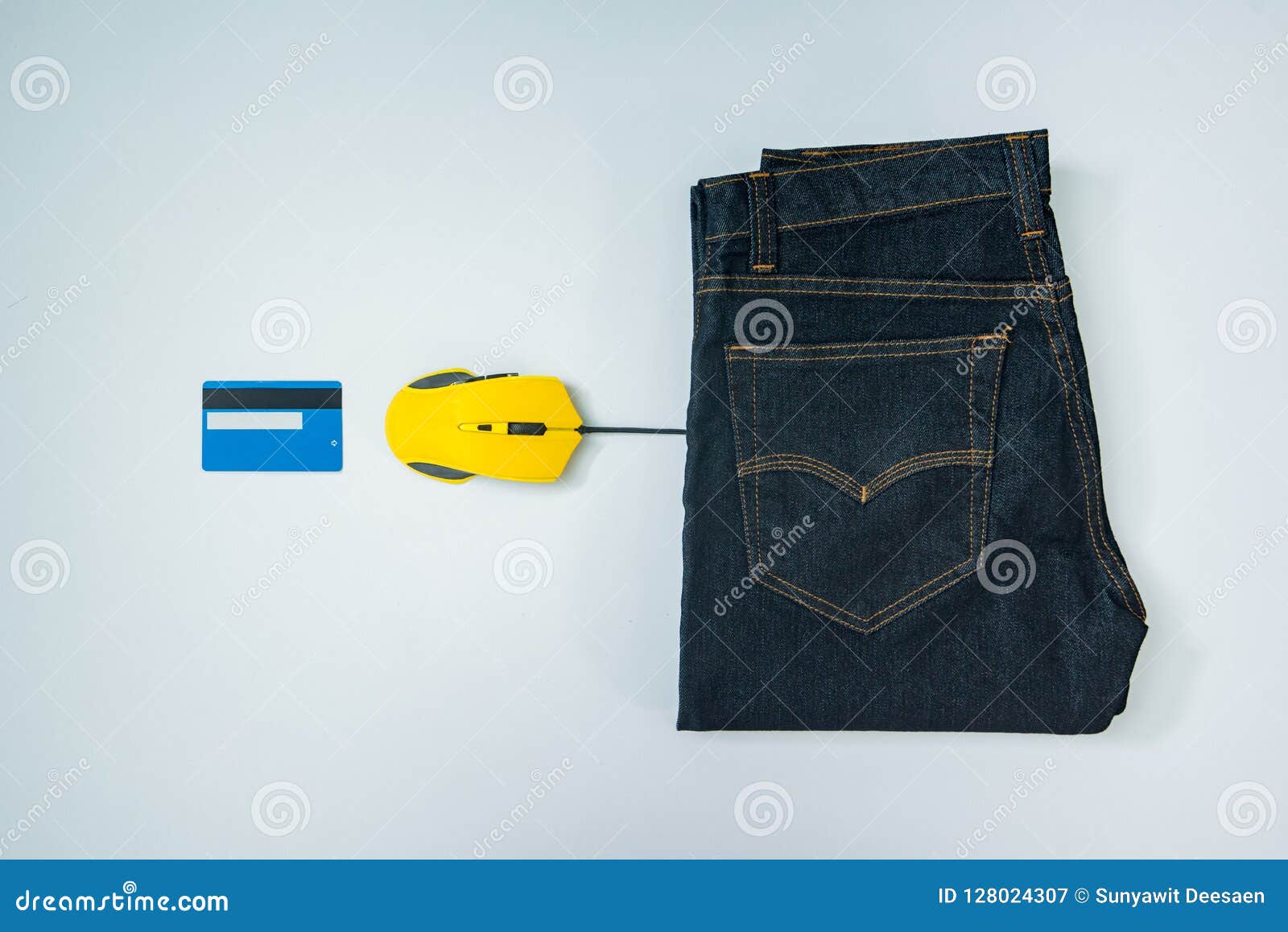 Credit Card Computer Mouse Online Shopping Concept Isolated Whit Stock ...