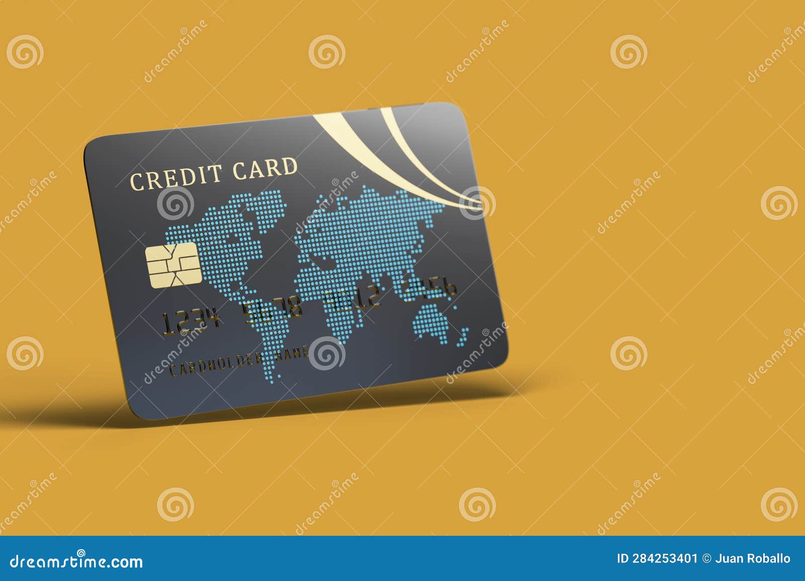 Credit Card with Copy Space on Orange Background. 3d Illustration Stock ...