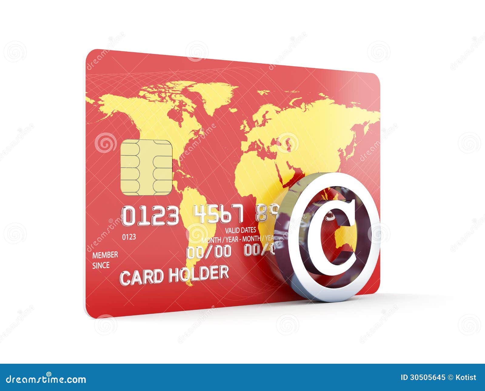 Credit Card with Copyright Sign Stock Illustration - Illustration of ...