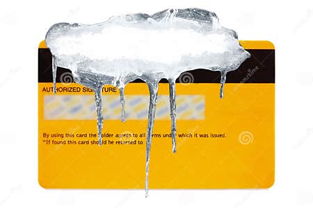 Credit Card Covered with Ice Stock Image - Image of frustration ...