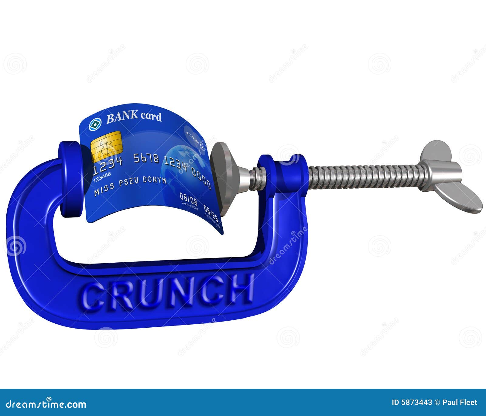 Credit card crunch stock illustration. Illustration of recession - 5873443