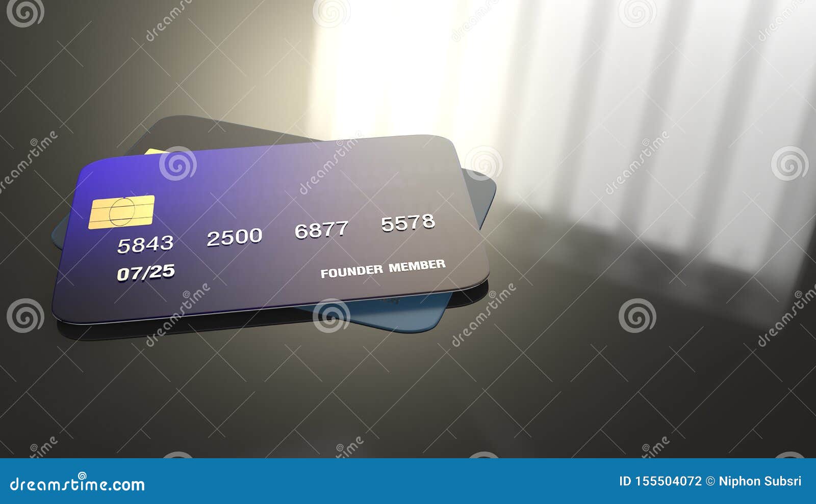 Credit Card 3d Rendering for Business Concept Stock Illustration ...