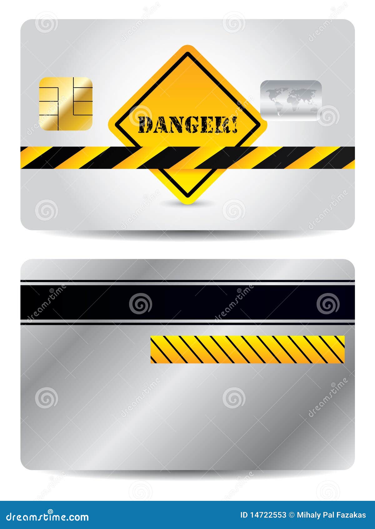 Credit Card with Danger Sign Stock Vector - Illustration of insert ...