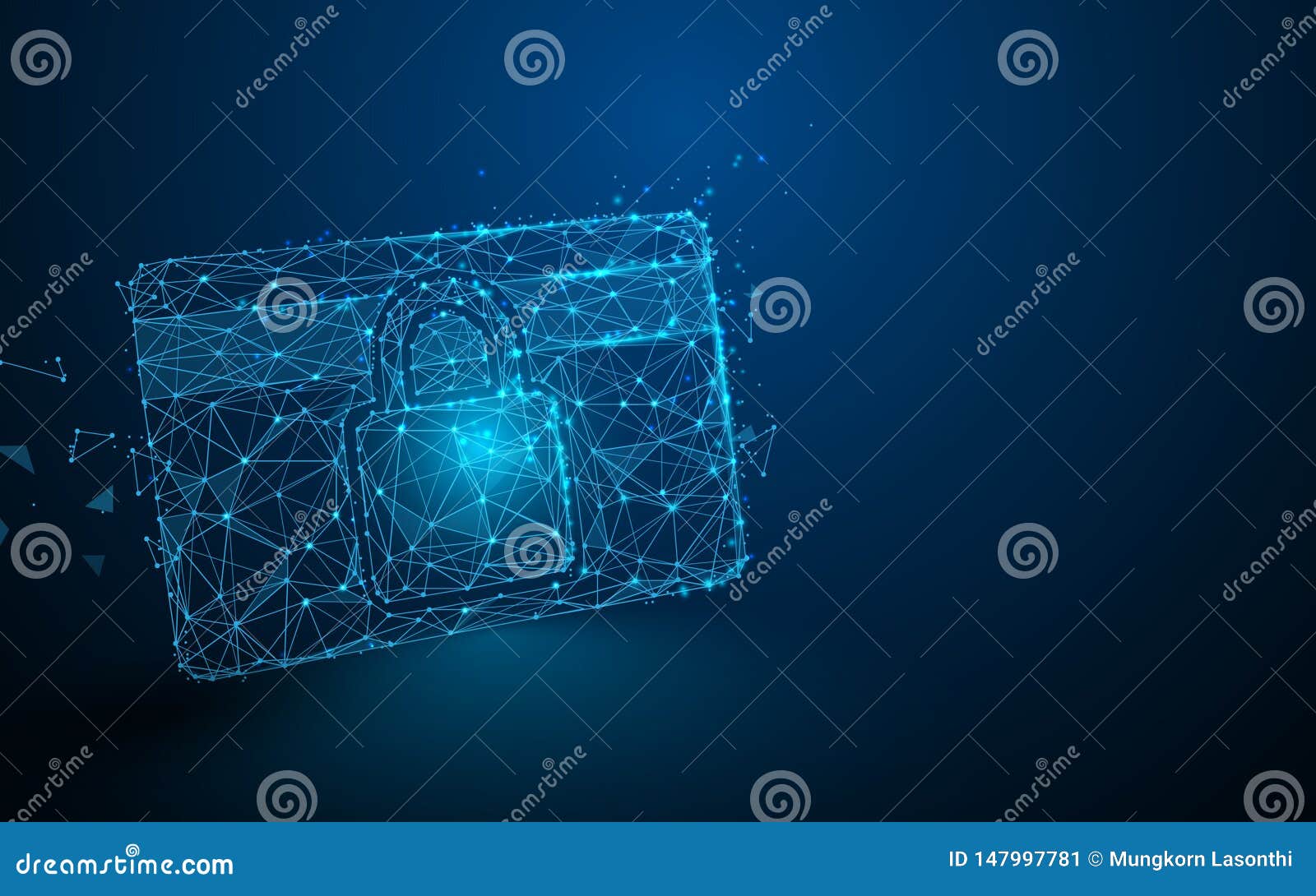 Credit Card Data Security Concept from Lines, Triangles and Particle ...