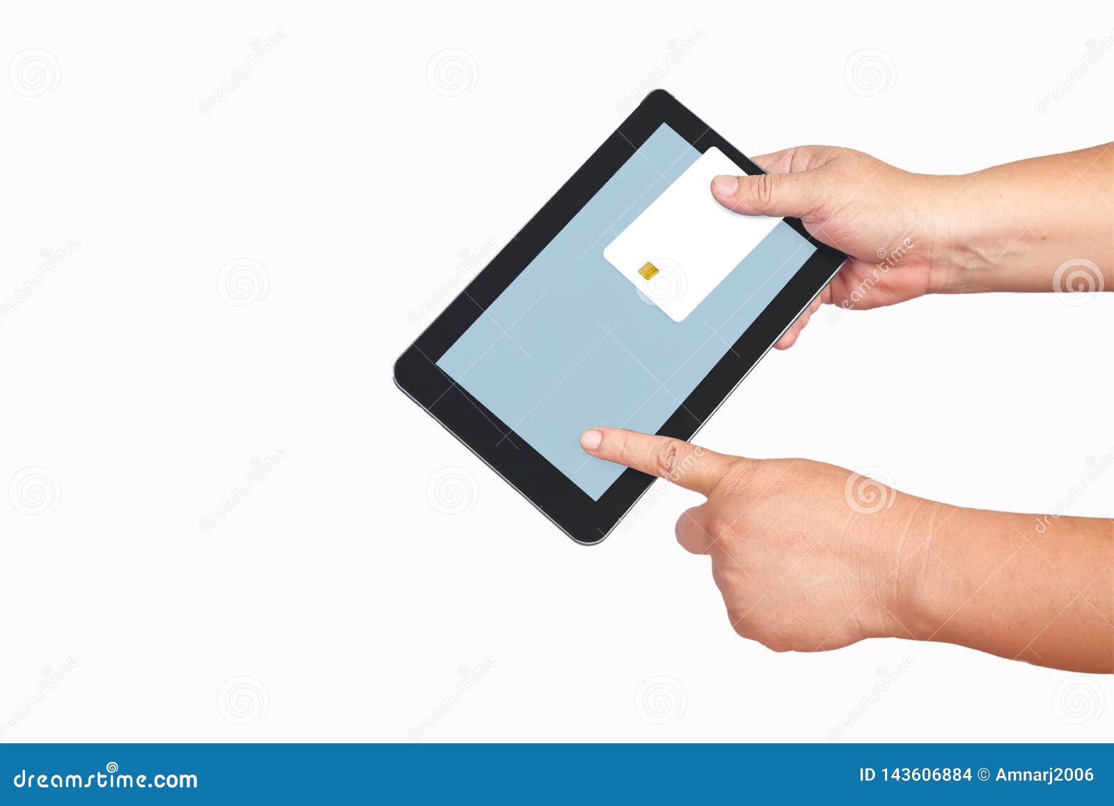 Credit Card or Debit Card and Tablet in Hand, Stock Photo - Image of ...