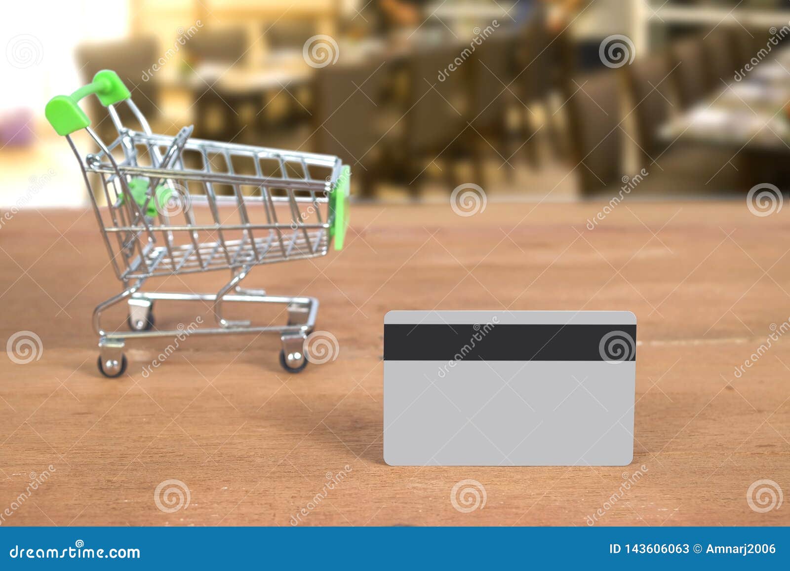 Credit Card or Debit Card on Trolley ,shopping Stock Image - Image of ...
