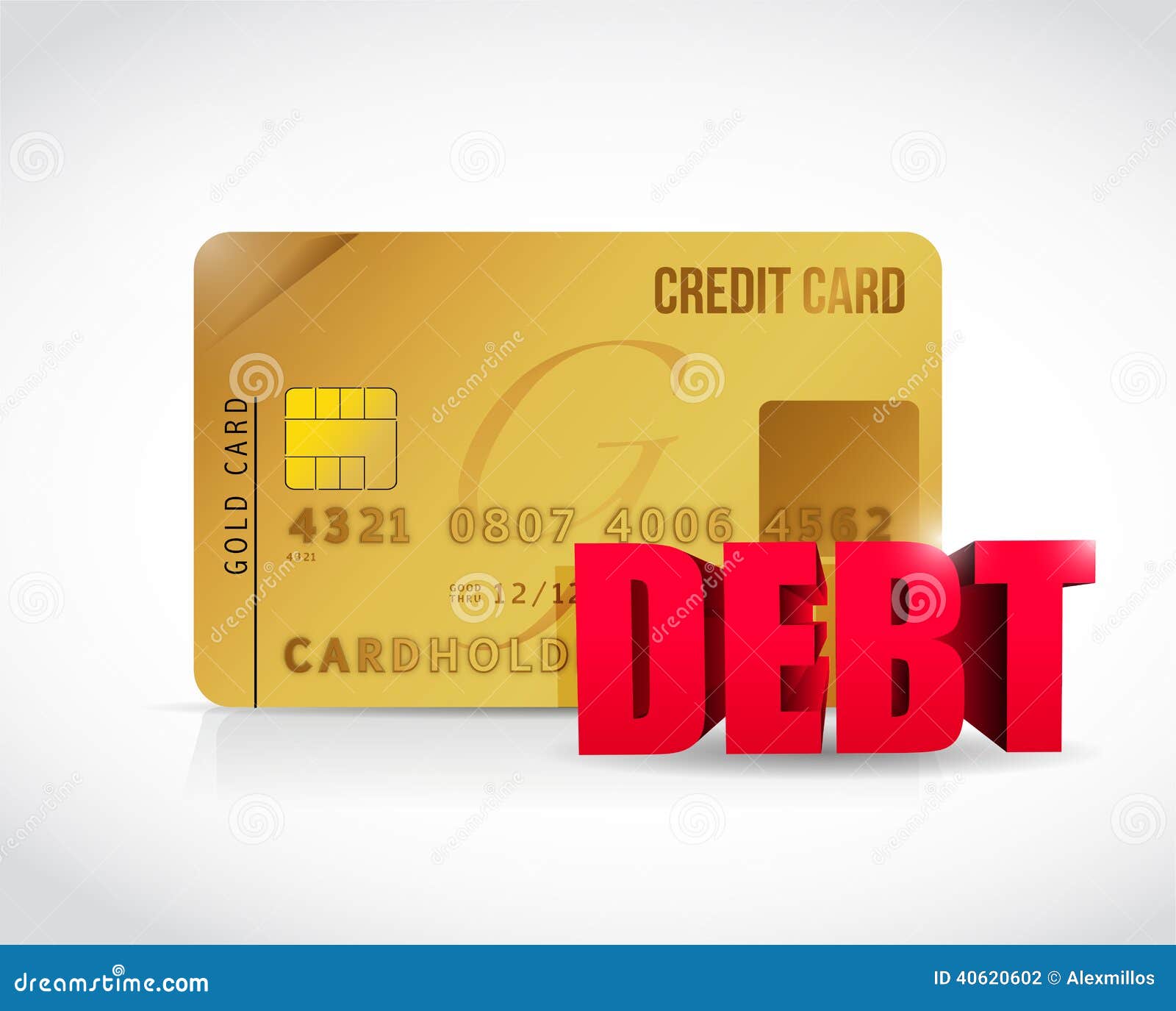Credit Card and Debt Concept Illustration Design Stock Illustration ...