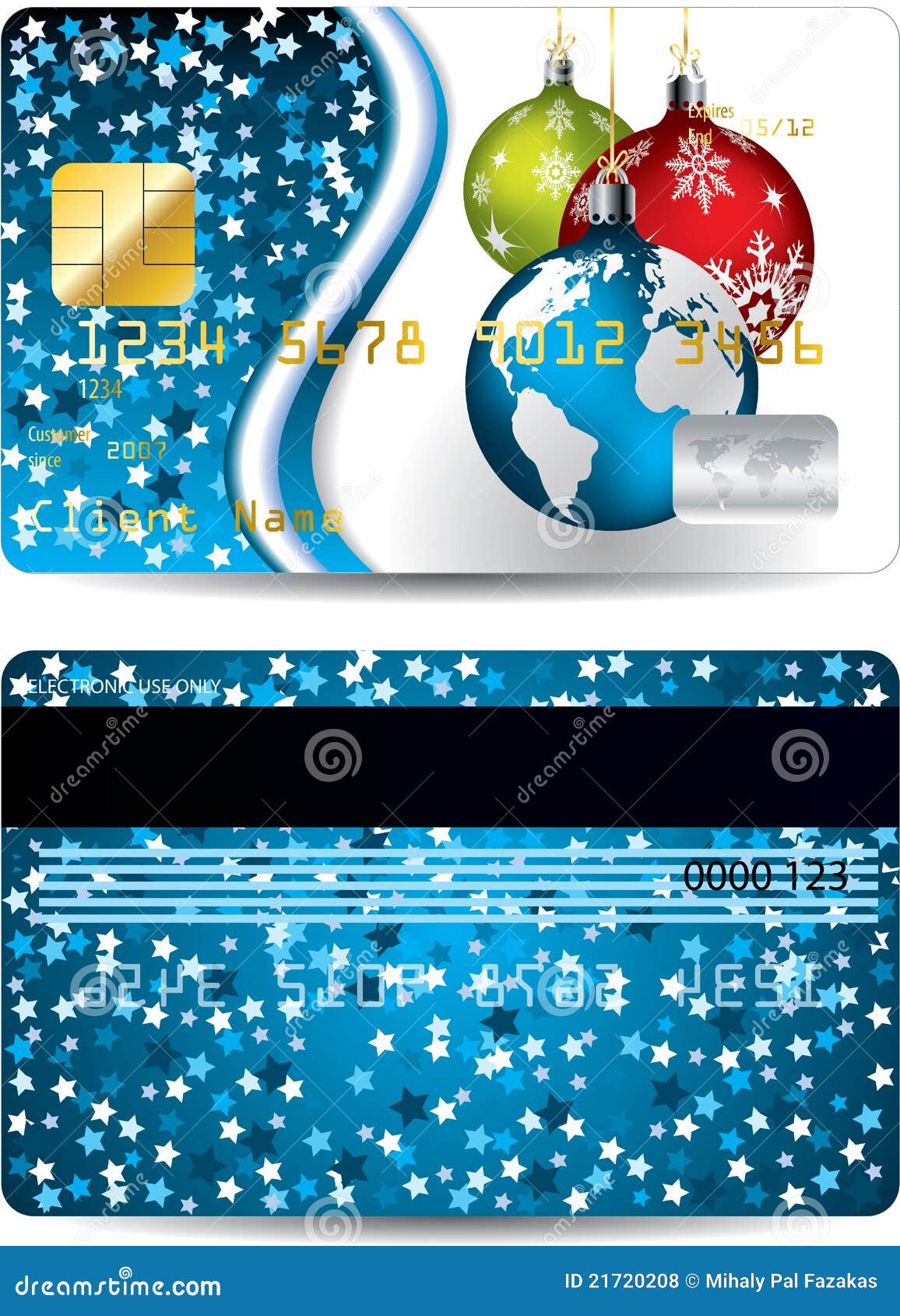 Credit Card Design Christmas Edition Stock Vector - Illustration of ...