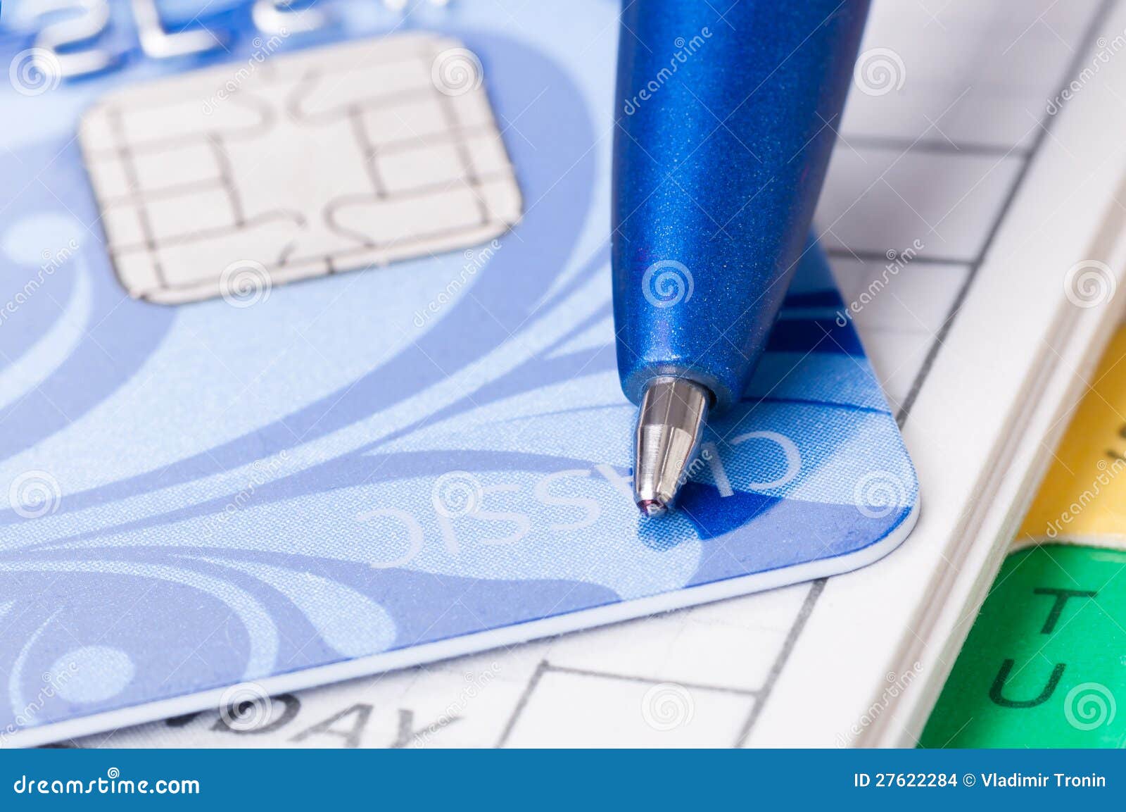 Credit card, diary and pen stock photo. Image of cash - 27622284