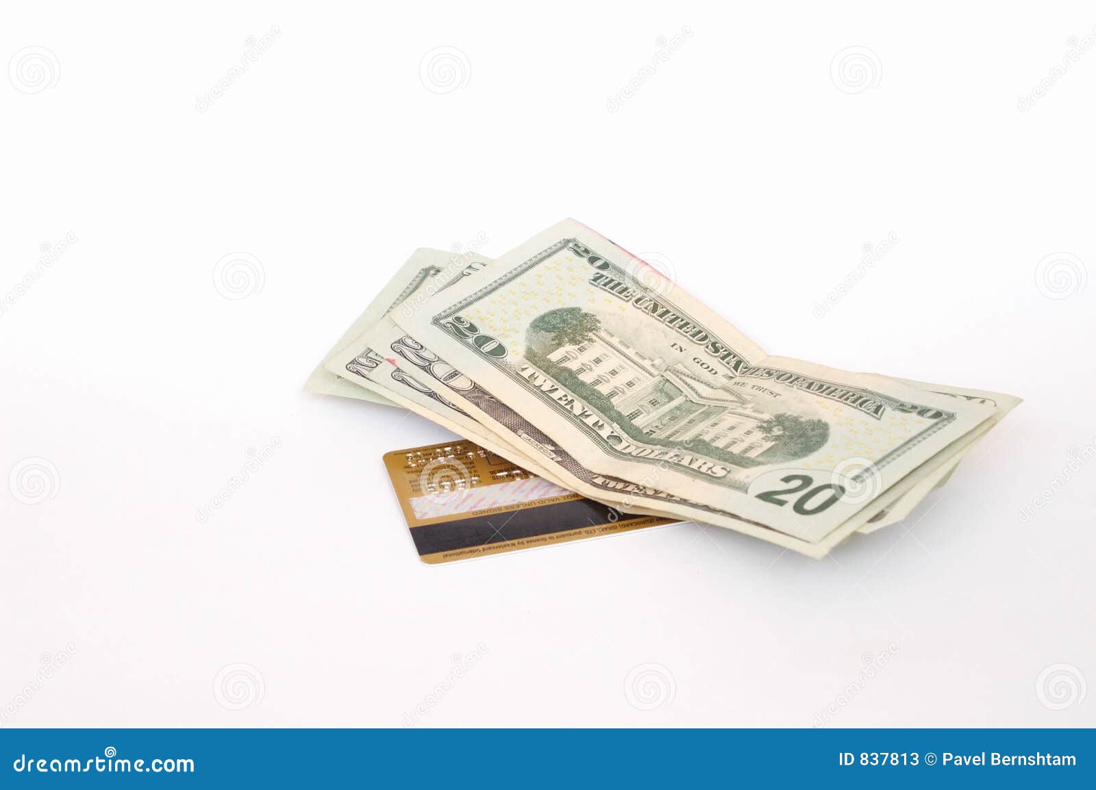 Credit card and dollars stock image. Image of financial - 837813