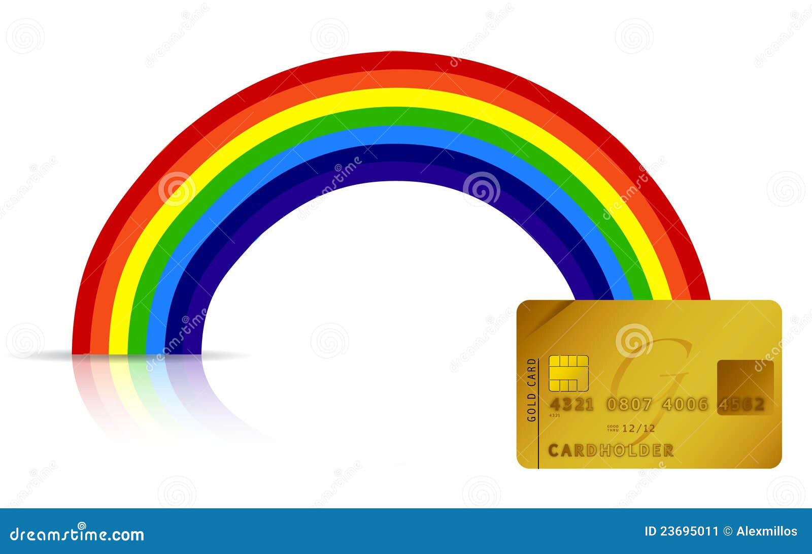 Credit Card at the End of the Rainbow Stock Vector - Illustration of ...
