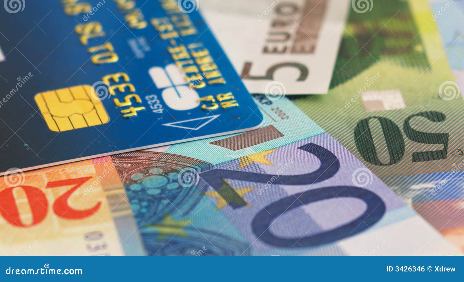 Credit Card and Euro Banknotes Stock Photo - Image of computer, euro ...