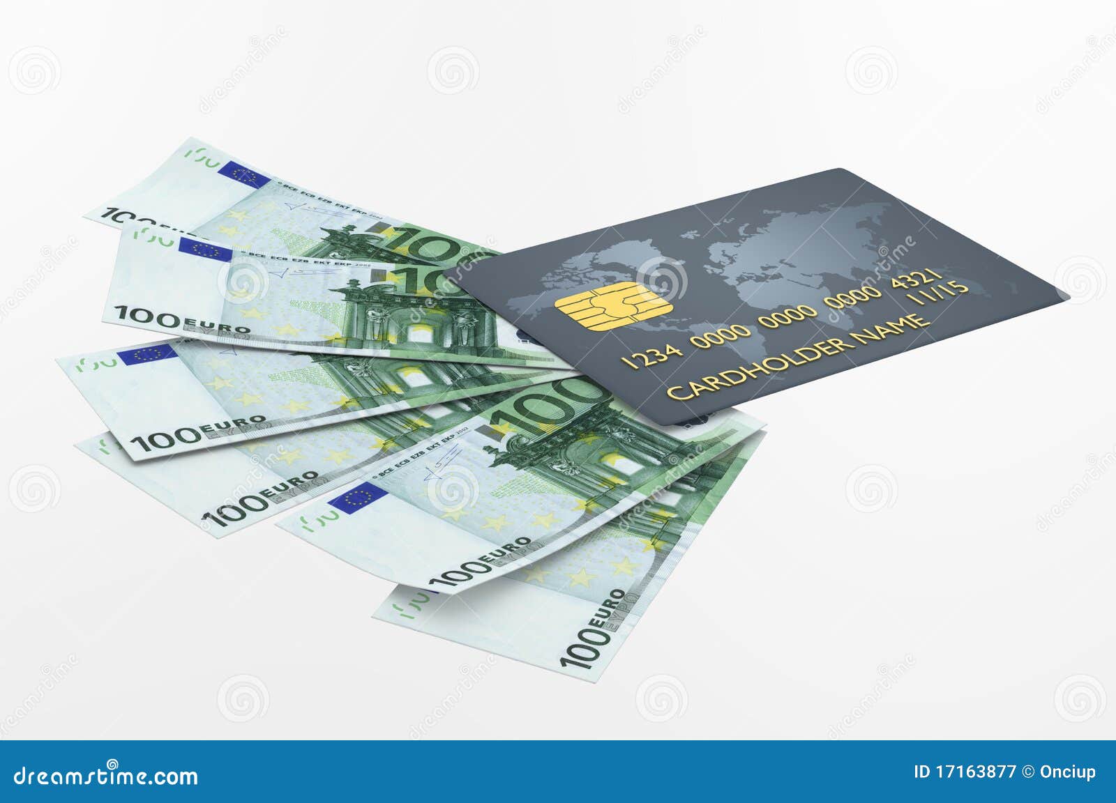 Credit card and euro bills stock illustration. Illustration of consumer ...
