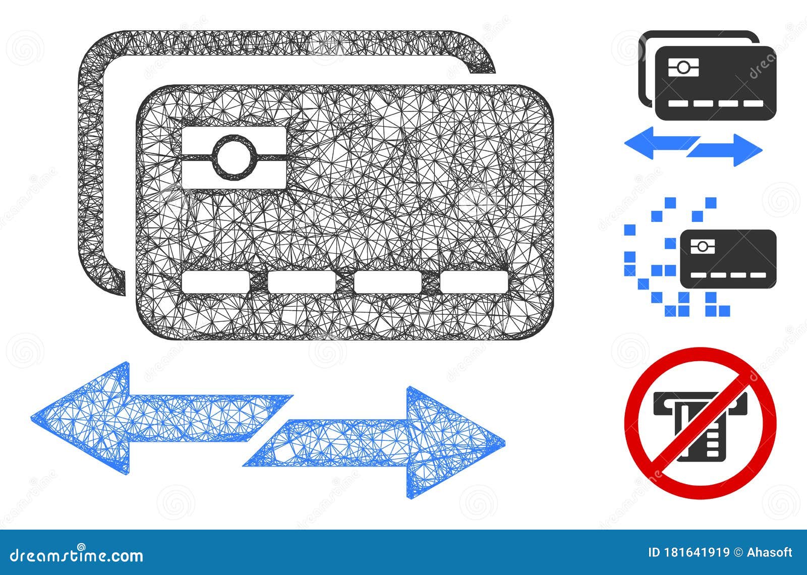 Credit Card Exchange Polygonal Web Vector Mesh Illustration Stock ...
