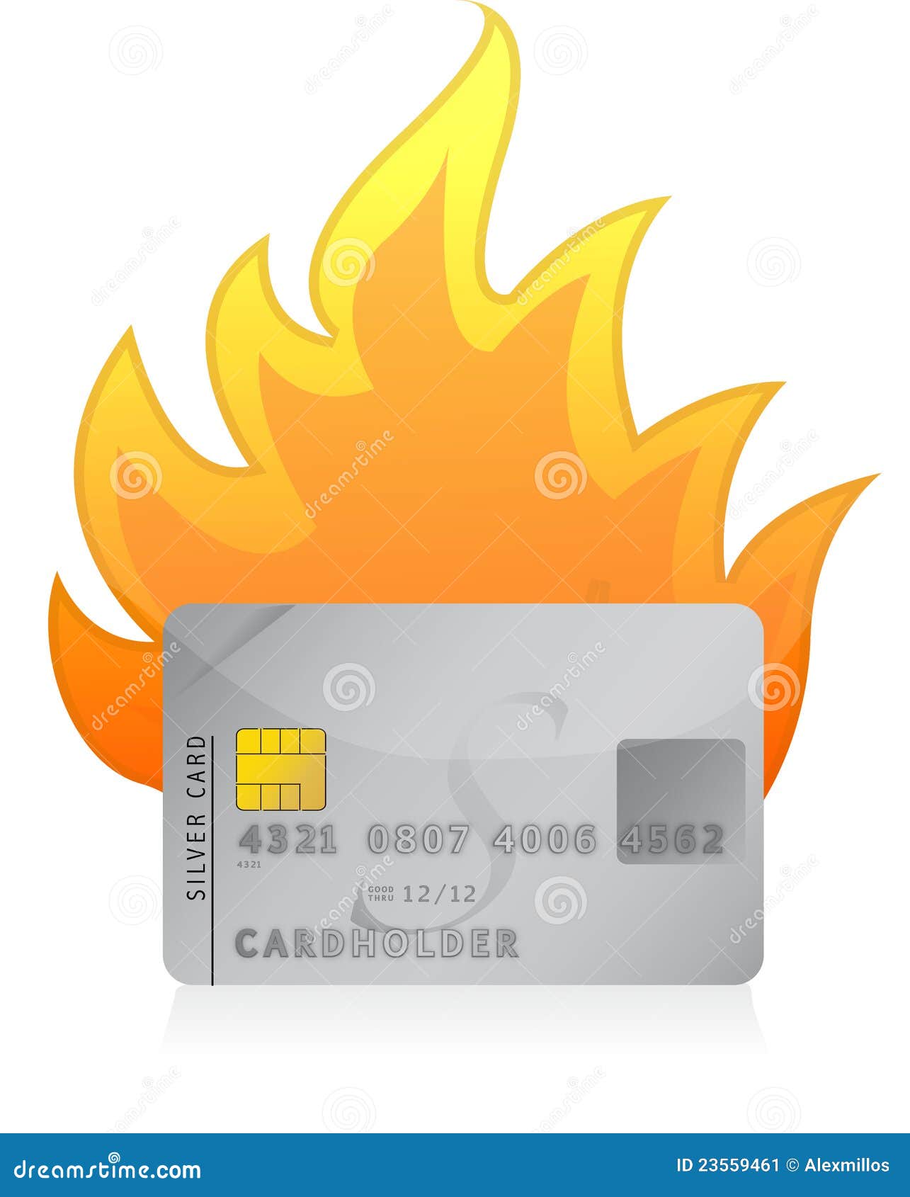 Credit Card on Fire Concept Stock Vector - Illustration of flames ...
