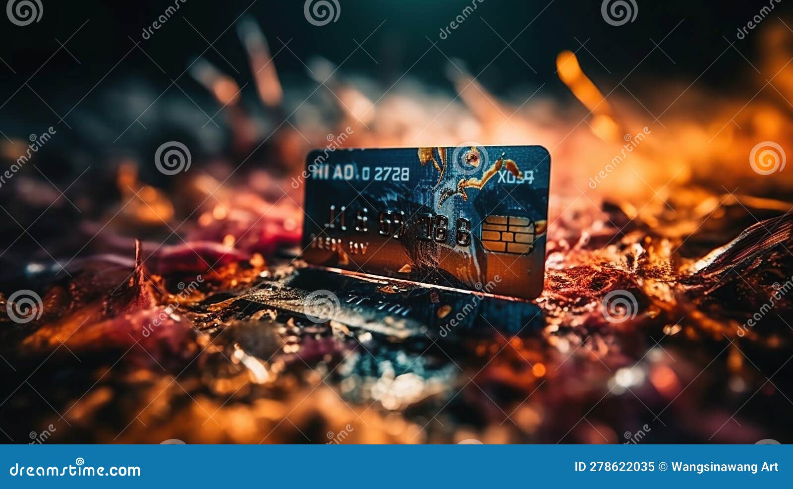 Credit Card Fire, Crash, Generated Ai Image Stock Illustration ...