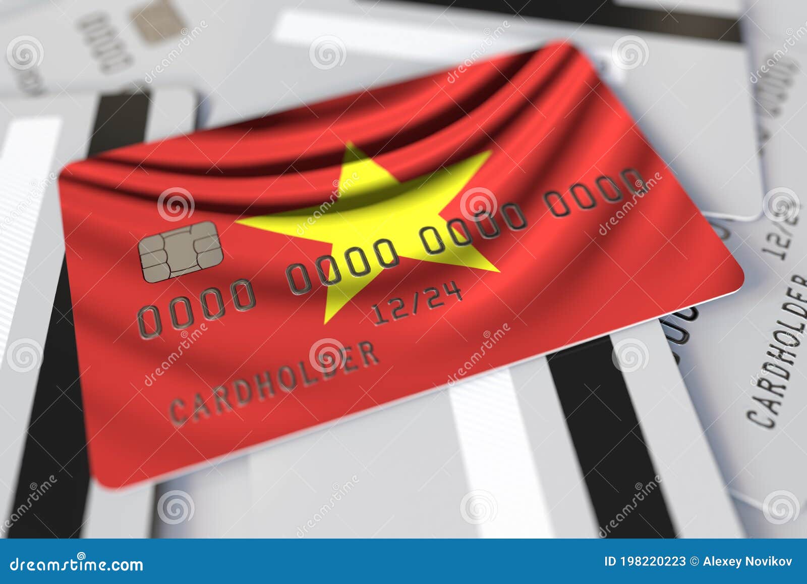 Credit Card with Flag of Vietnam 3d Rendering Stock Illustration ...