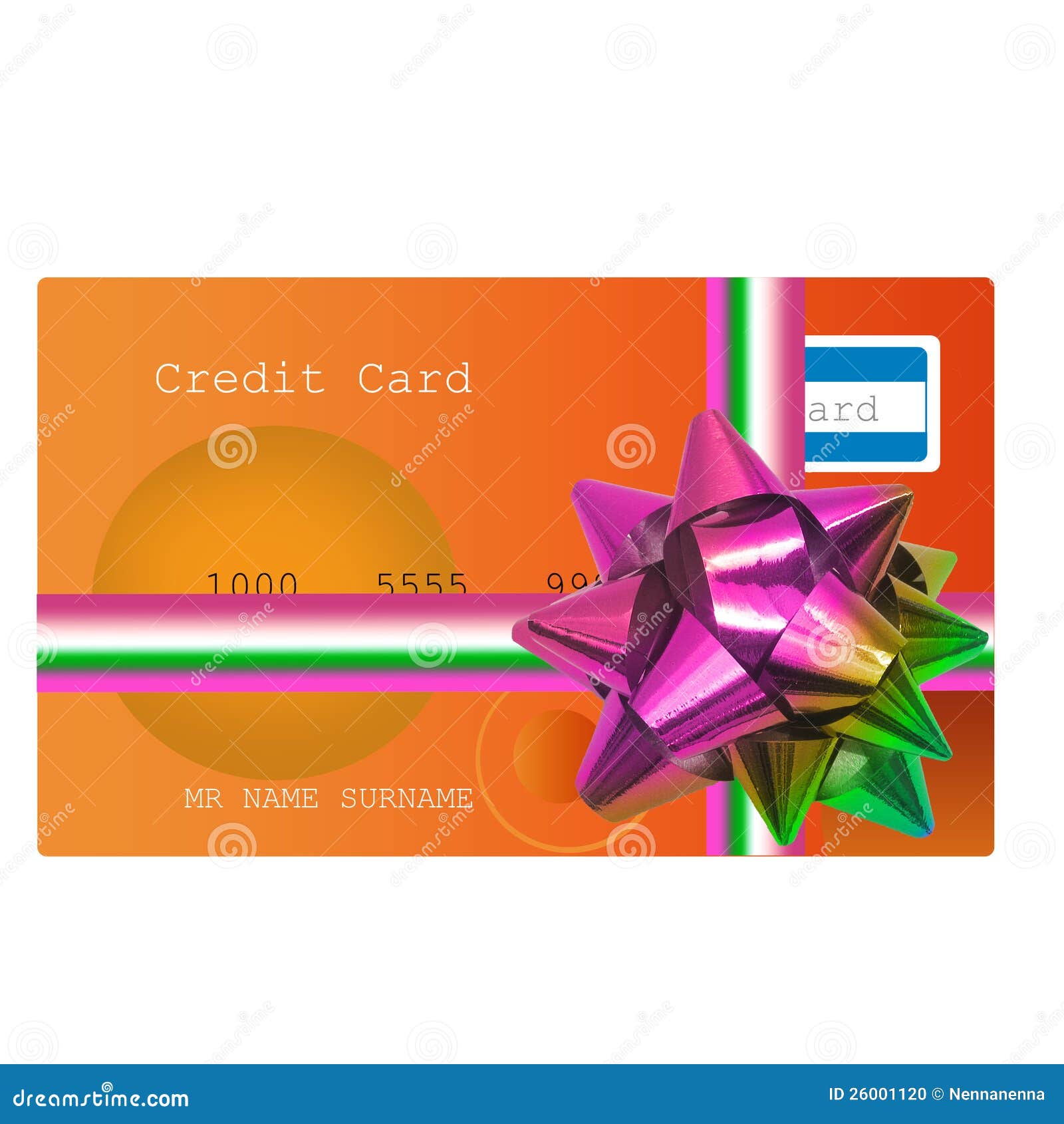 Credit card on a gift stock illustration. Illustration of ecommerce ...