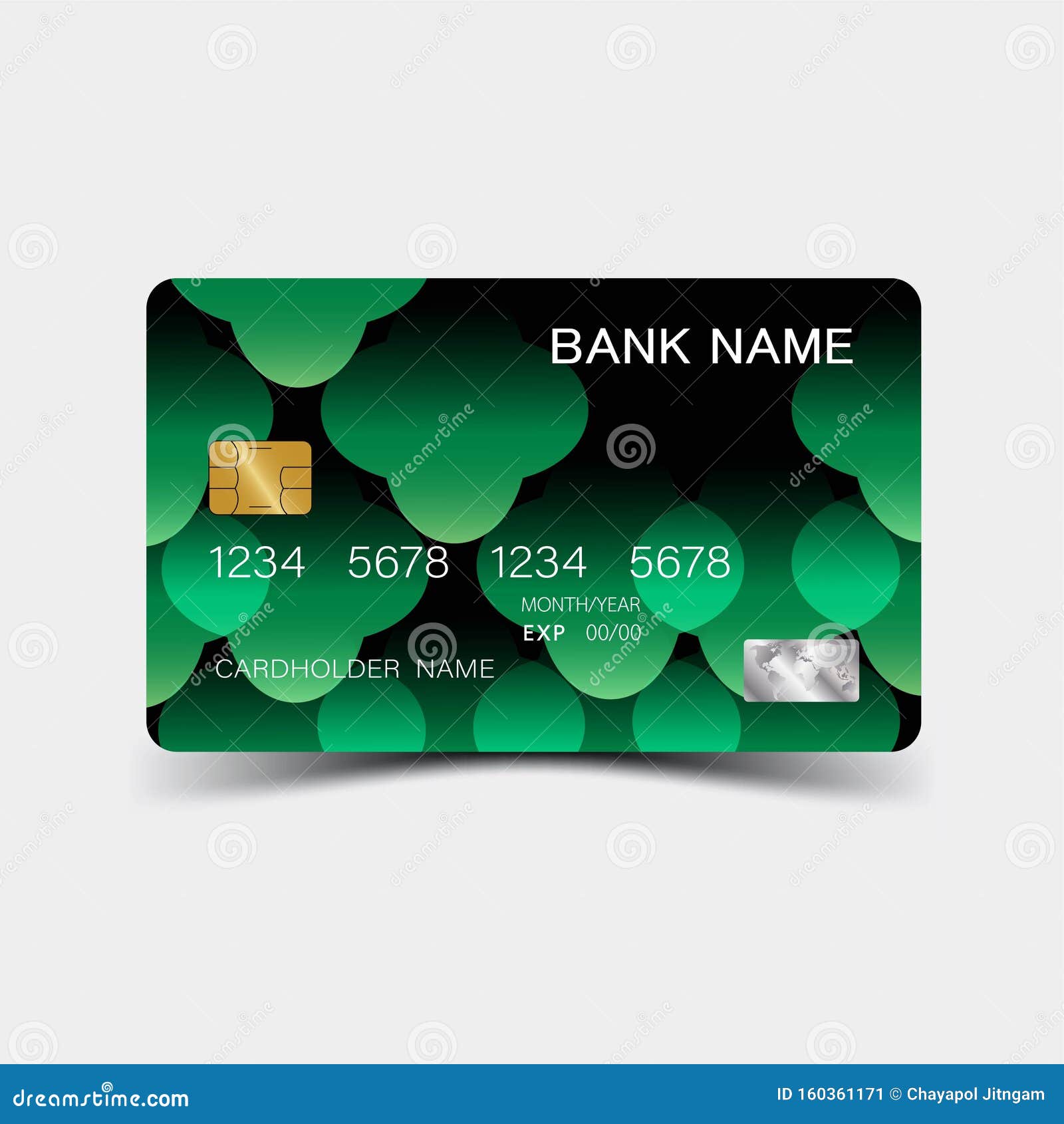 Credit Card. with Green Elements Design. and Inspiration from Abstract ...
