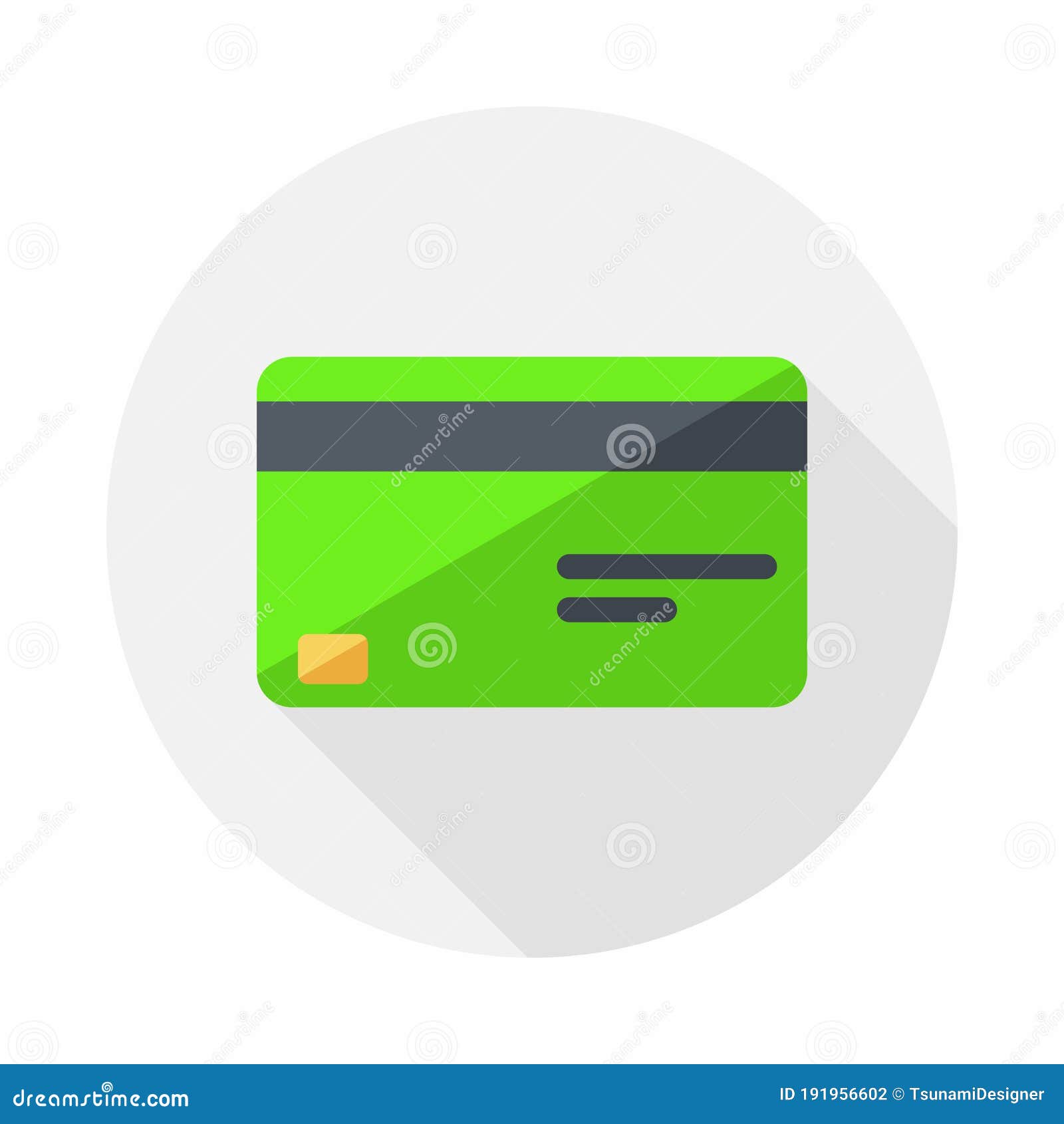 Credit Card Green Icon Vector Isolated Stock Vector - Illustration of ...
