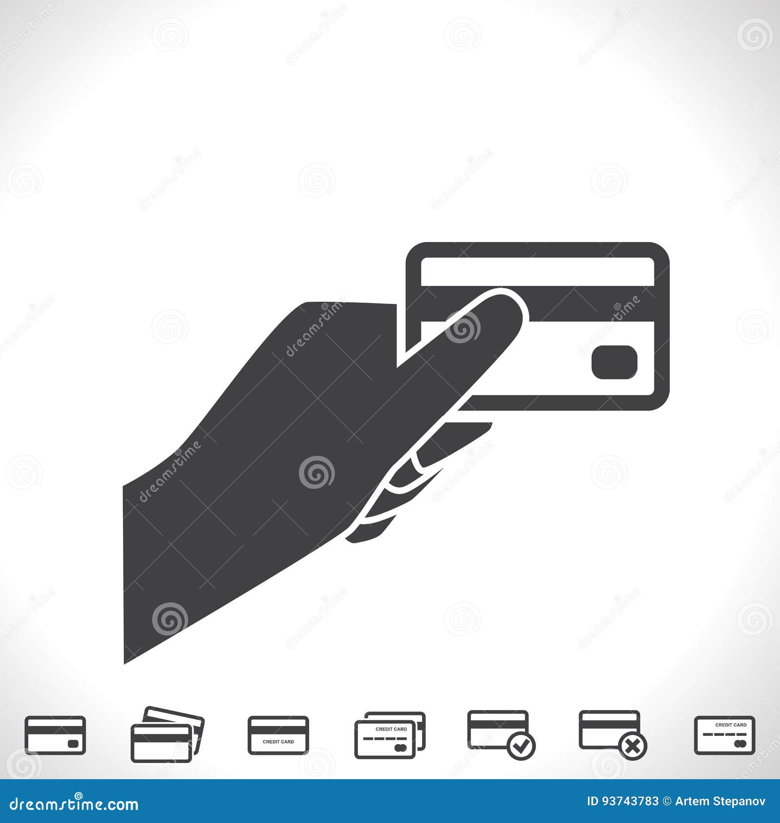 Credit Card in Hand Vector Icon Stock Vector - Illustration of design ...