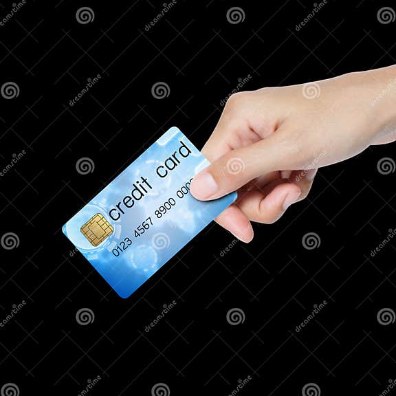 Credit card hold by hand. stock photo. Image of business - 25820744