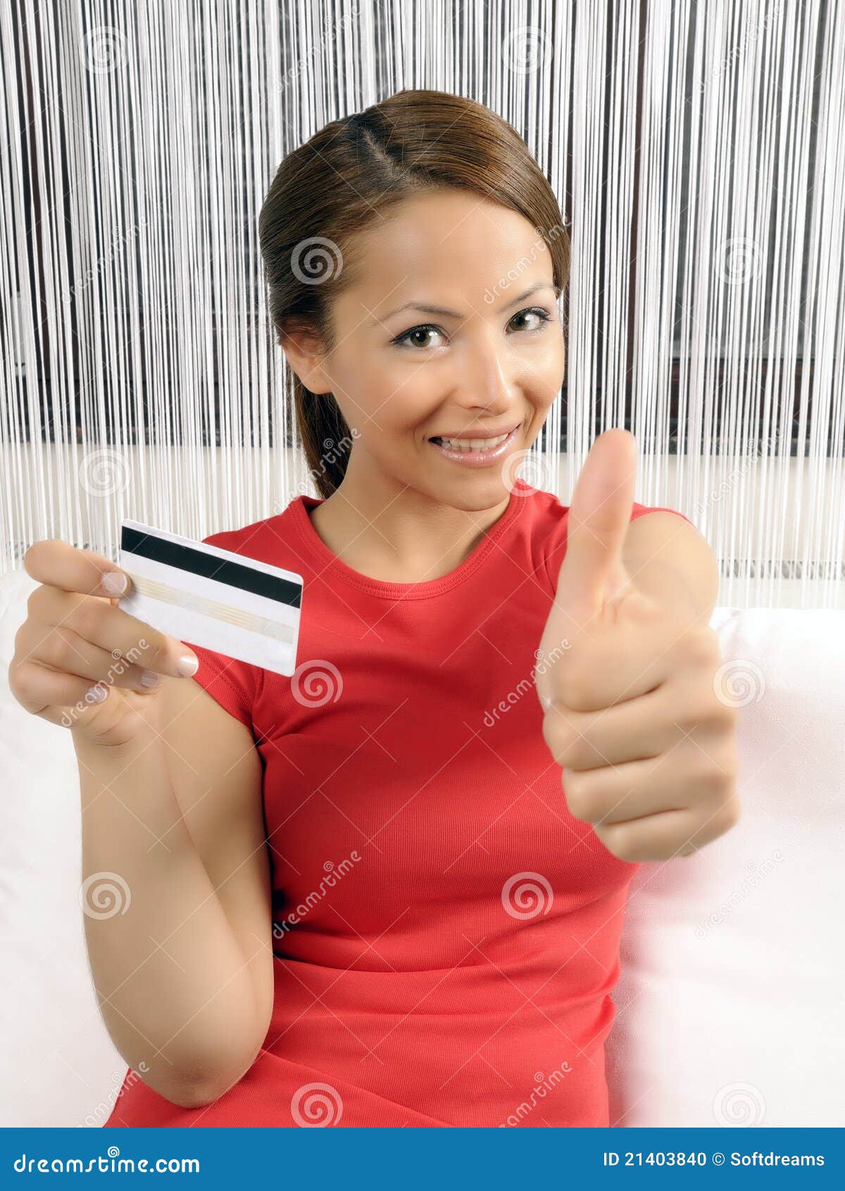 Credit Card Holding Young Women Stock Photo - Image of portrait ...