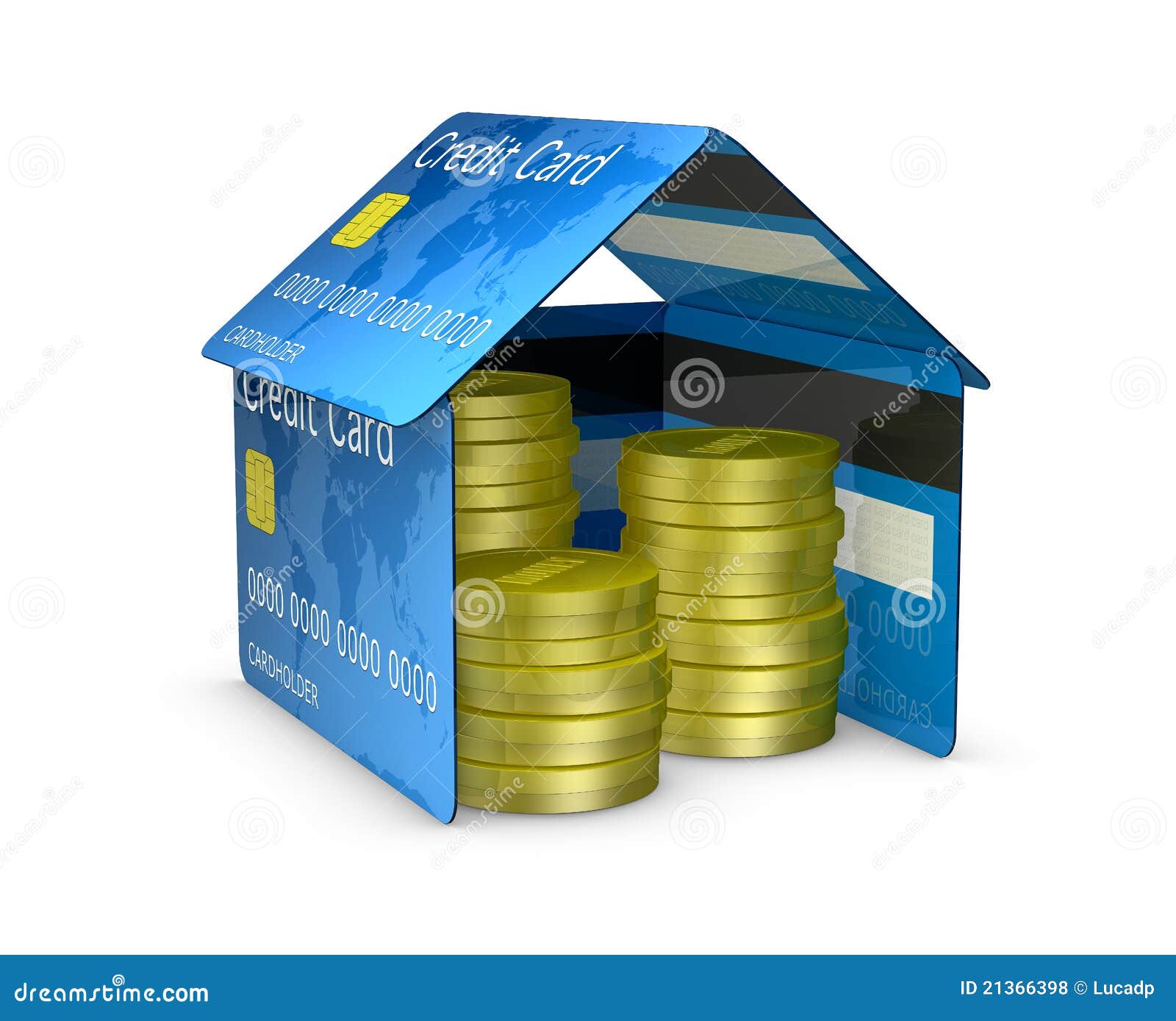 Credit card house stock illustration. Illustration of banking - 21366398