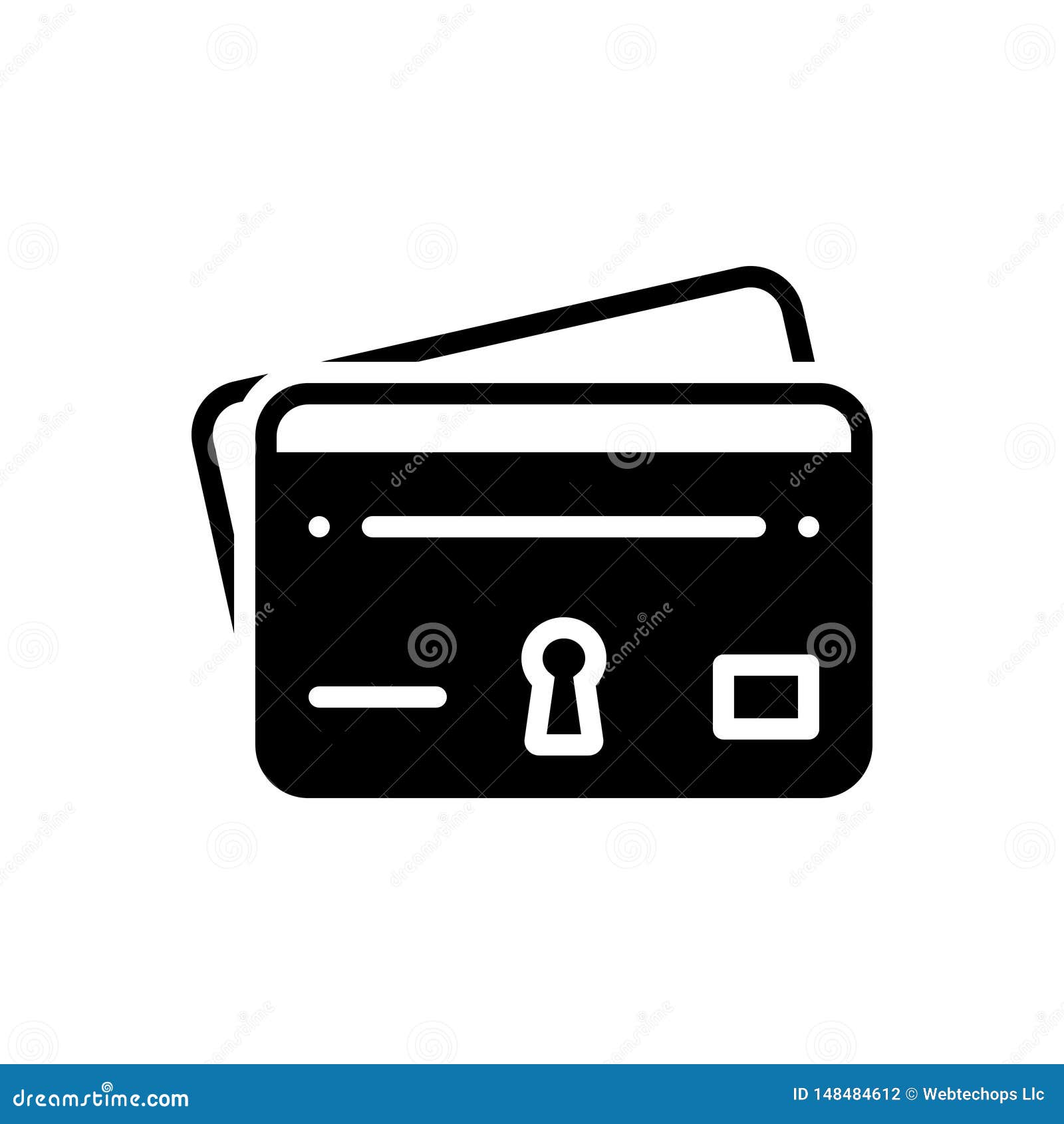 Black Solid Icon for Credit Card, Protection and Fraud Stock Vector ...